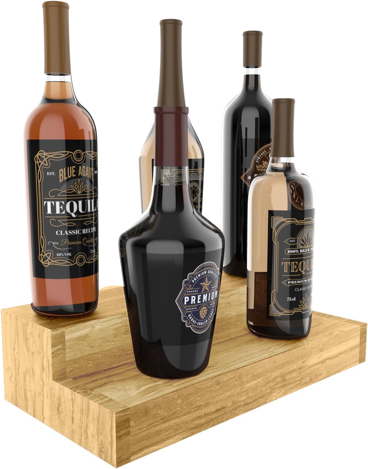 Amazon.com: tongmo Liquor Bottle Stand - 2 Tier Liquor Bar Bottle ...