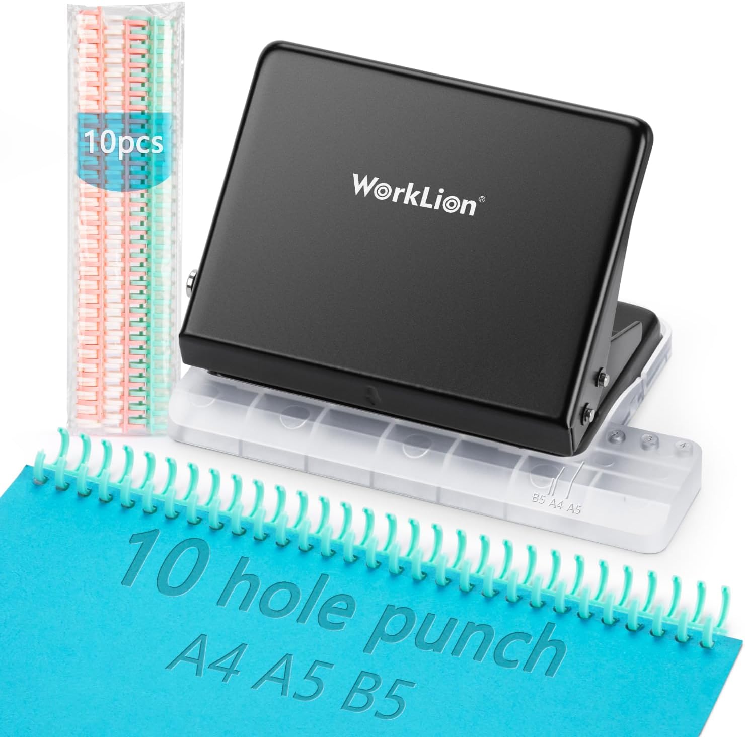 Amazon.com : Binding Machine for Planner： WORKLION Metal 10 Hole Punch&Multi Color 30 Hole Loose ...