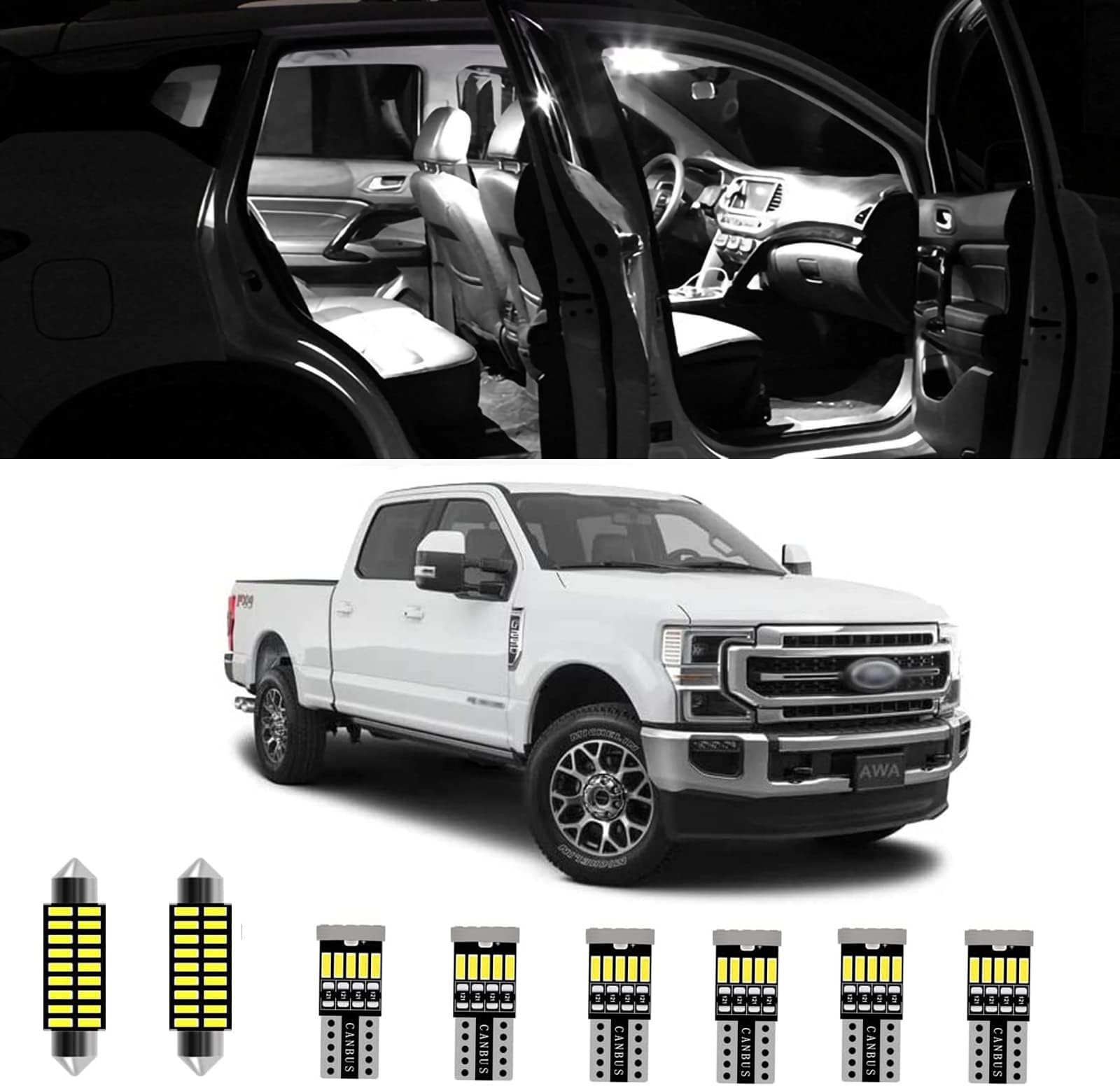 Amazon.com: D15 Lighting LED Interior Light Kit for 1999-2016 Ford F250 ...