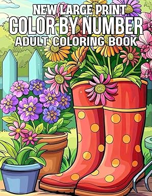 Amazon.com: New Large Print Color By Number Adult Coloring Book: New ...