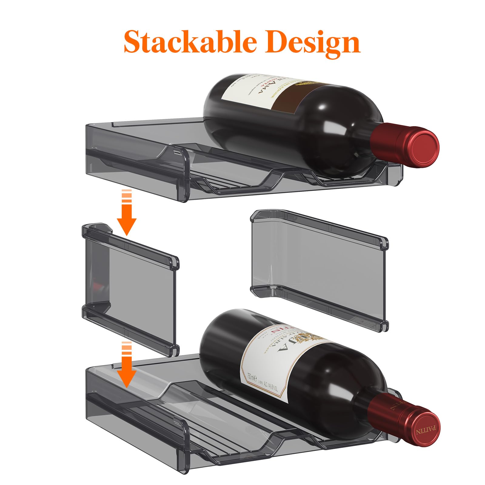 Snapklik.com : Plastic Stackable Wine Rack For Refrigerator, Cabinet ...