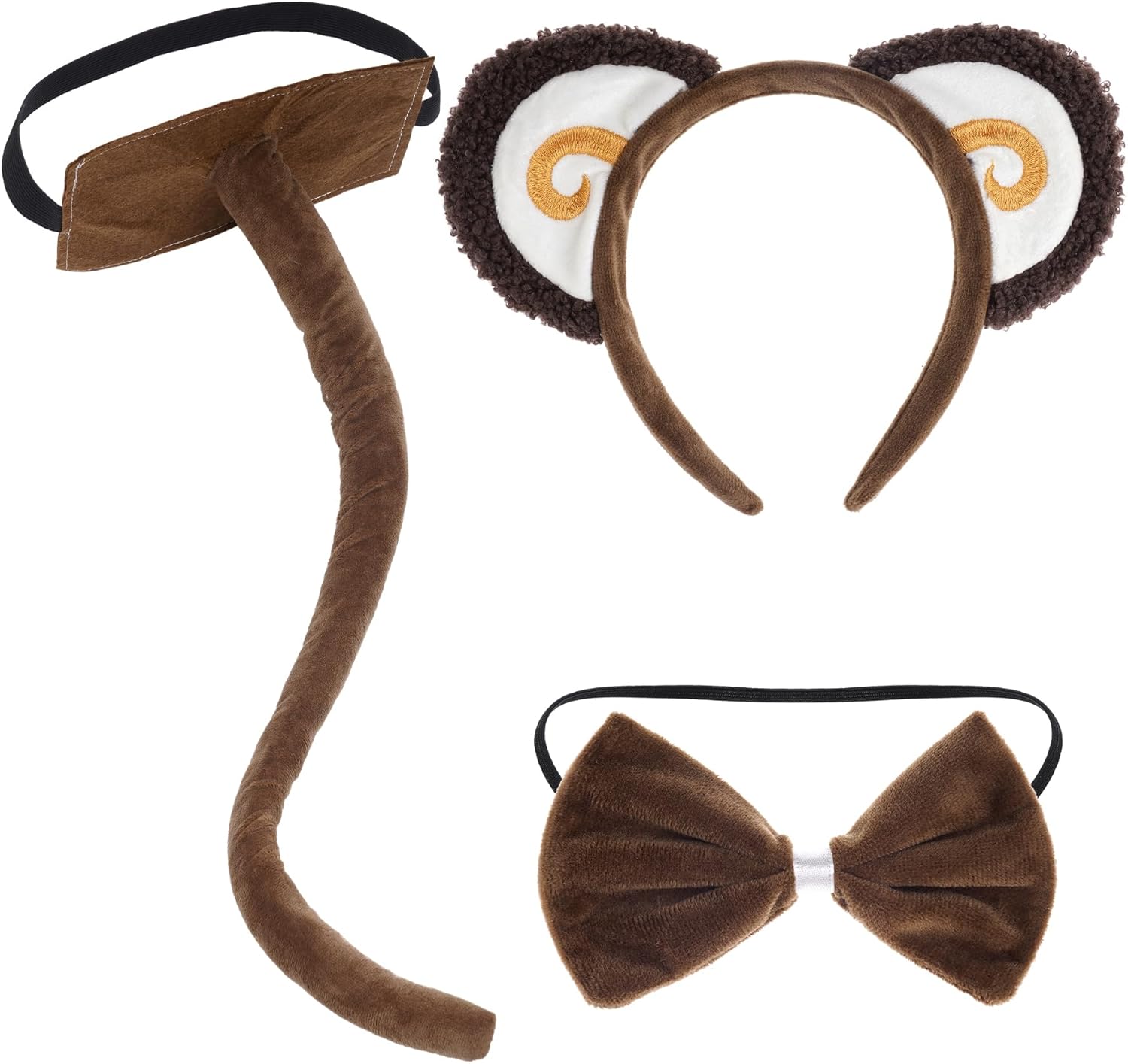 Amazon.com: obmwang 3 Pieces Monkey Costume Set Monkey Ears Headband ...