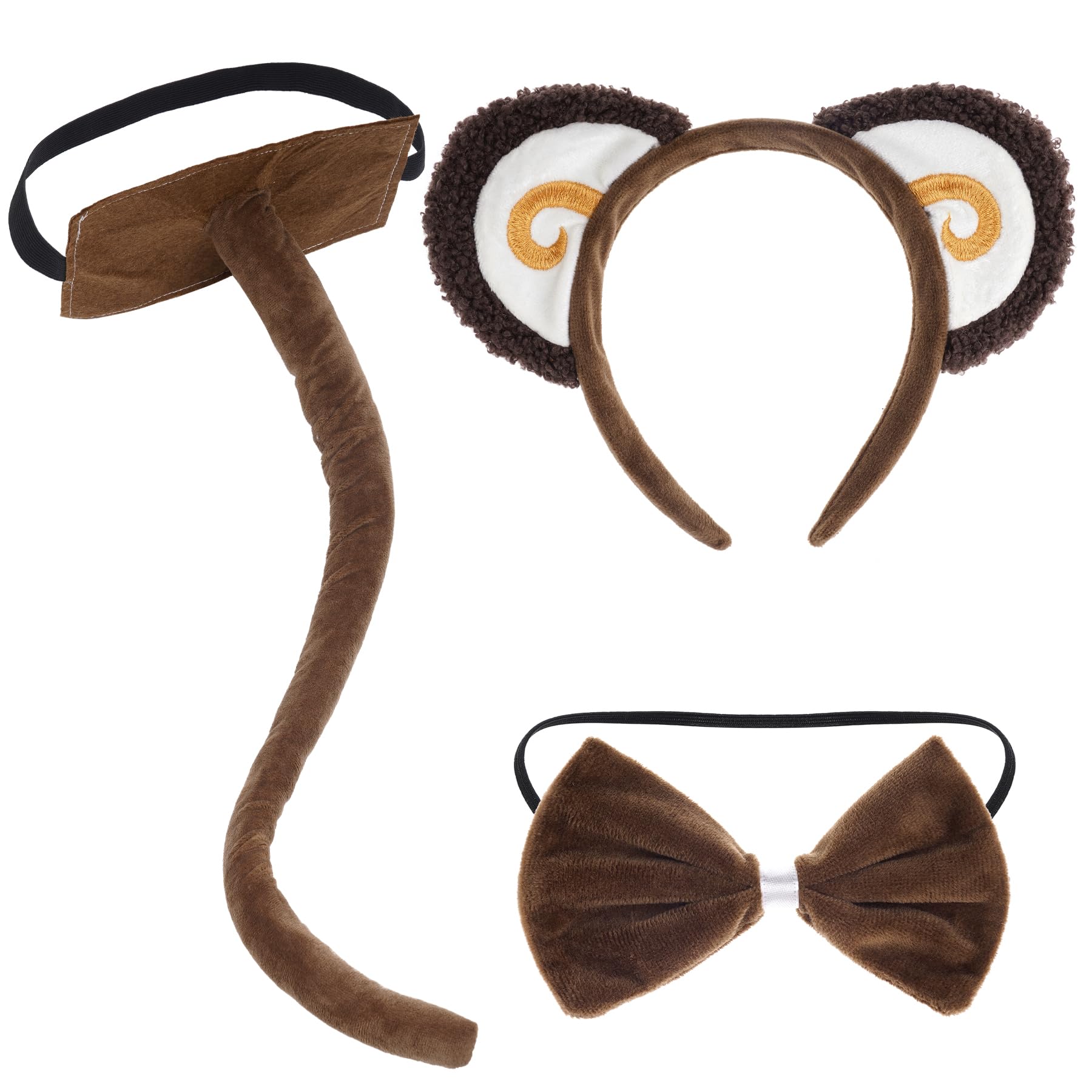 Amazon.com: obmwang 3 Pieces Monkey Costume Set Monkey Ears Headband ...
