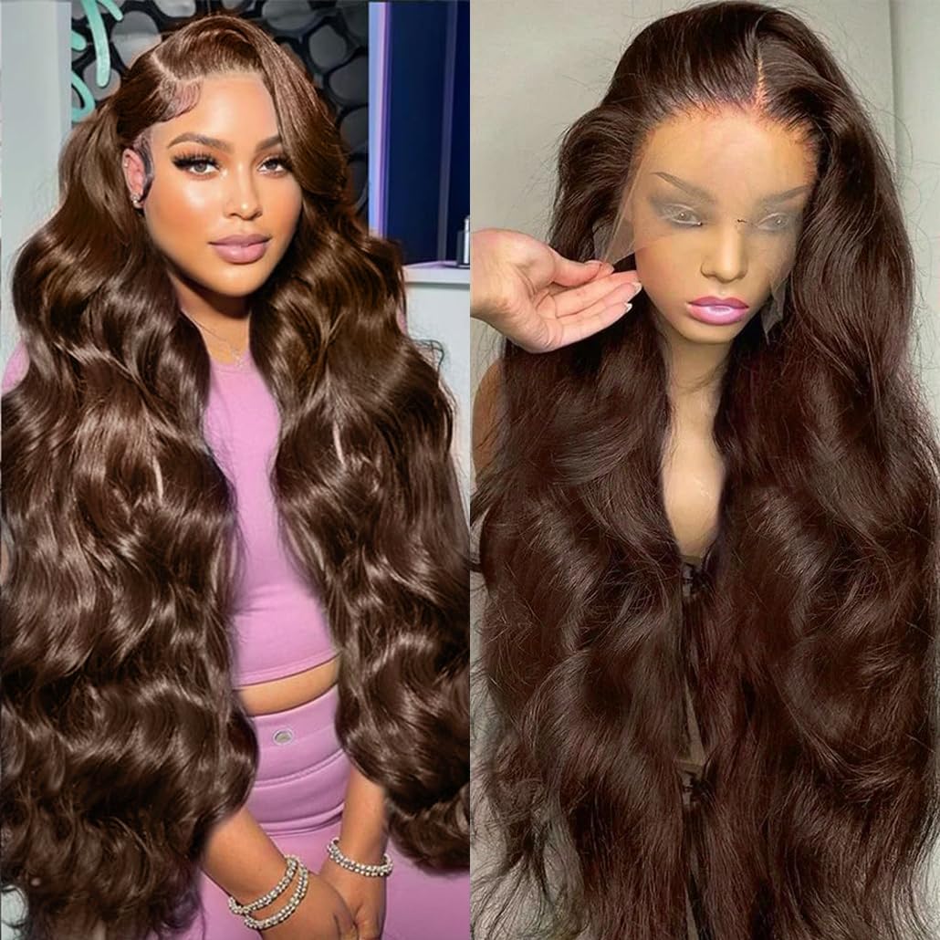 Amazon.com : Wonder Girl Chocolate Brown Lace Front Wig Human Hair Pre ...