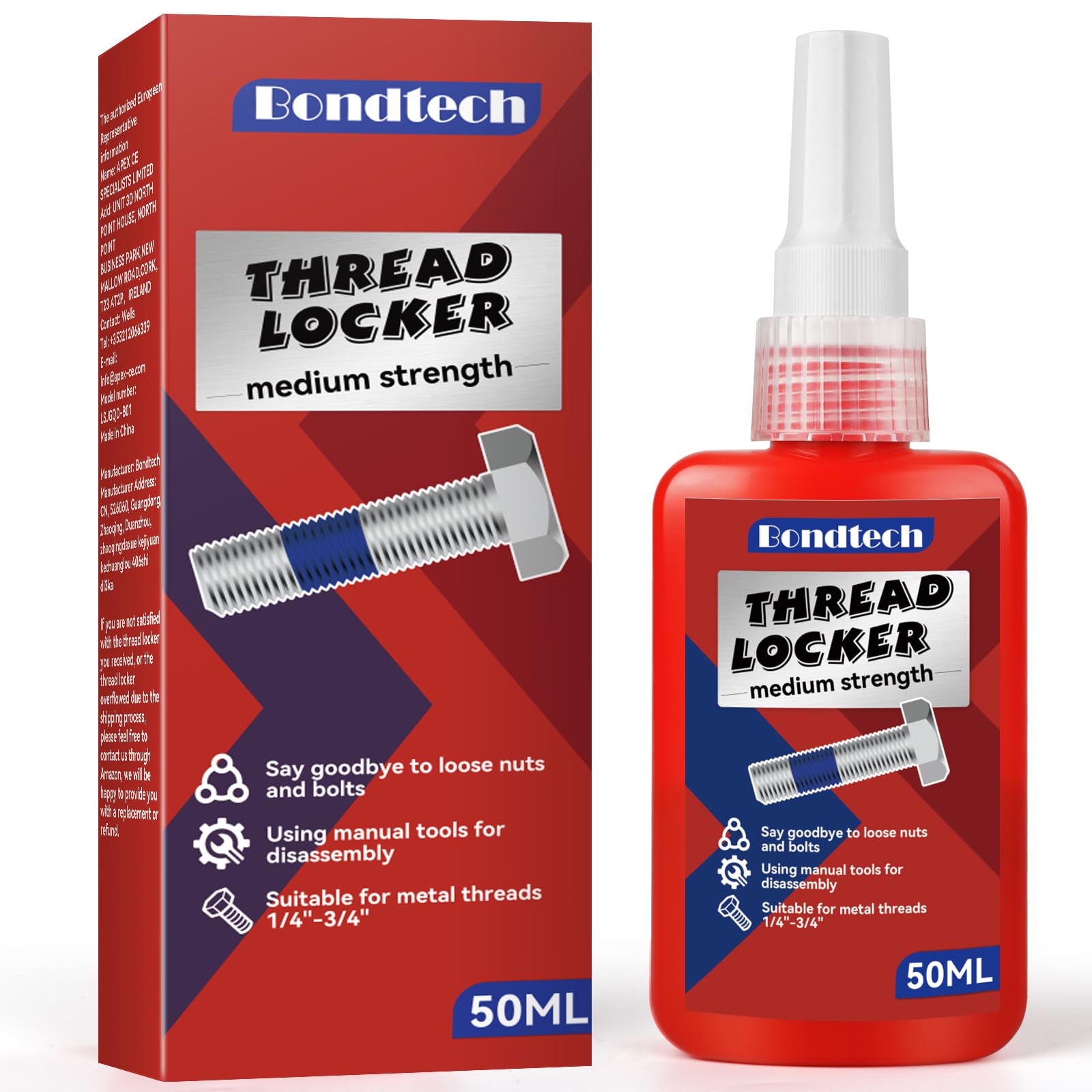 Amazon.com: Threadlocker, Blue Thread Lock Medium Strength 50 ML, Lock ...