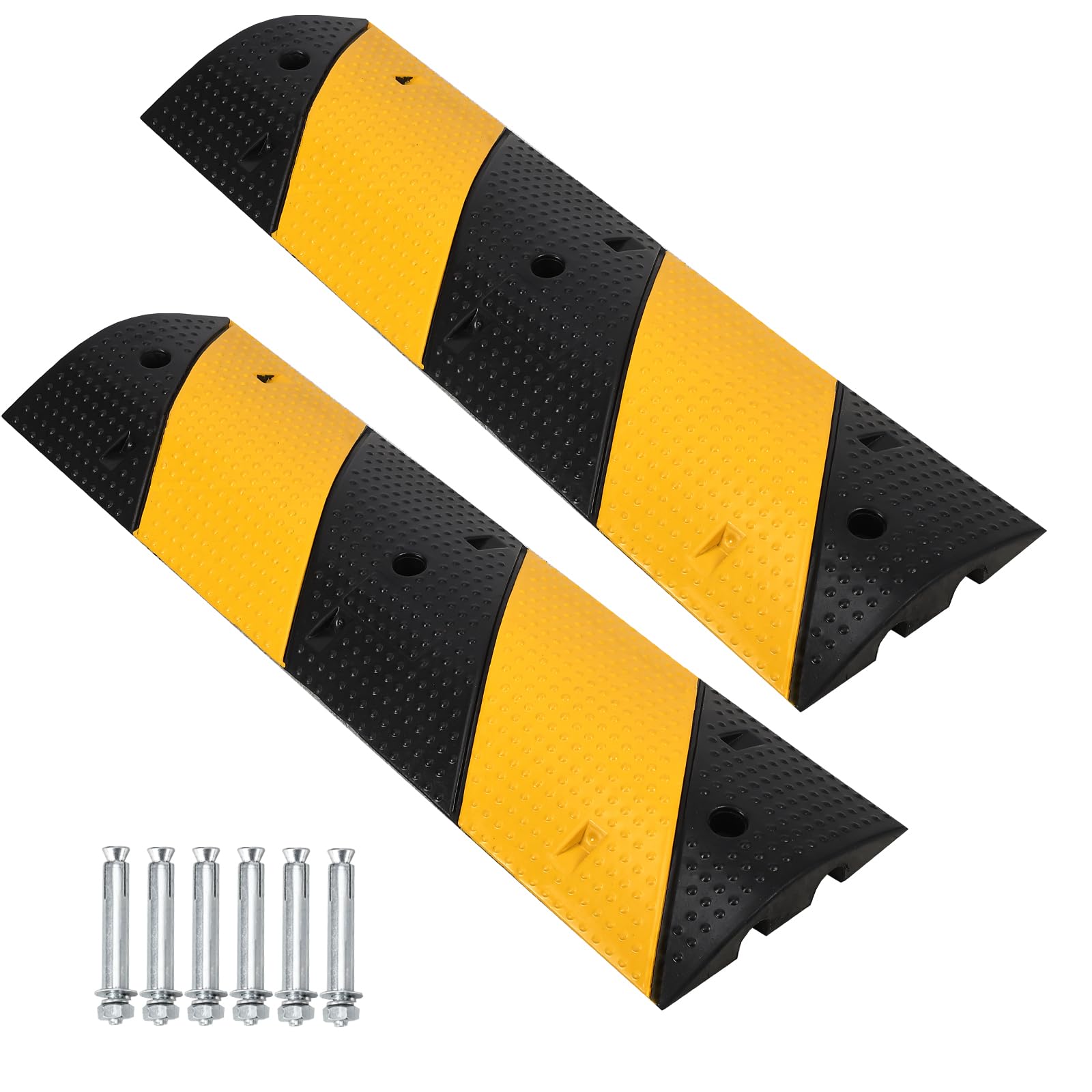 Snapklik.com : Heavy Duty Speed Bumps For Driveway, 2 Pack 3.3Ft Rubber ...