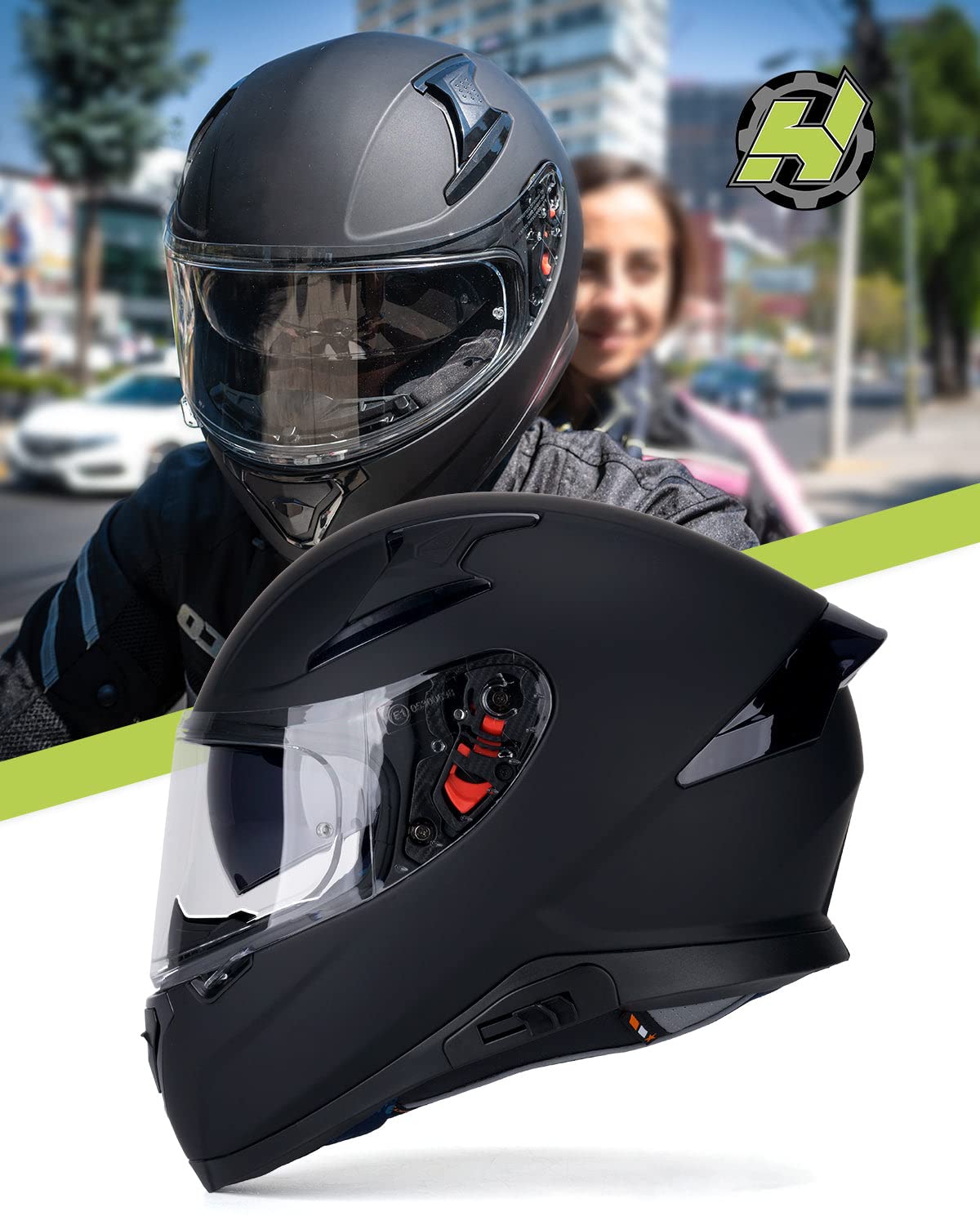 Snapklik.com : HAX Full Face Motorcycle DOT Approved Helmet