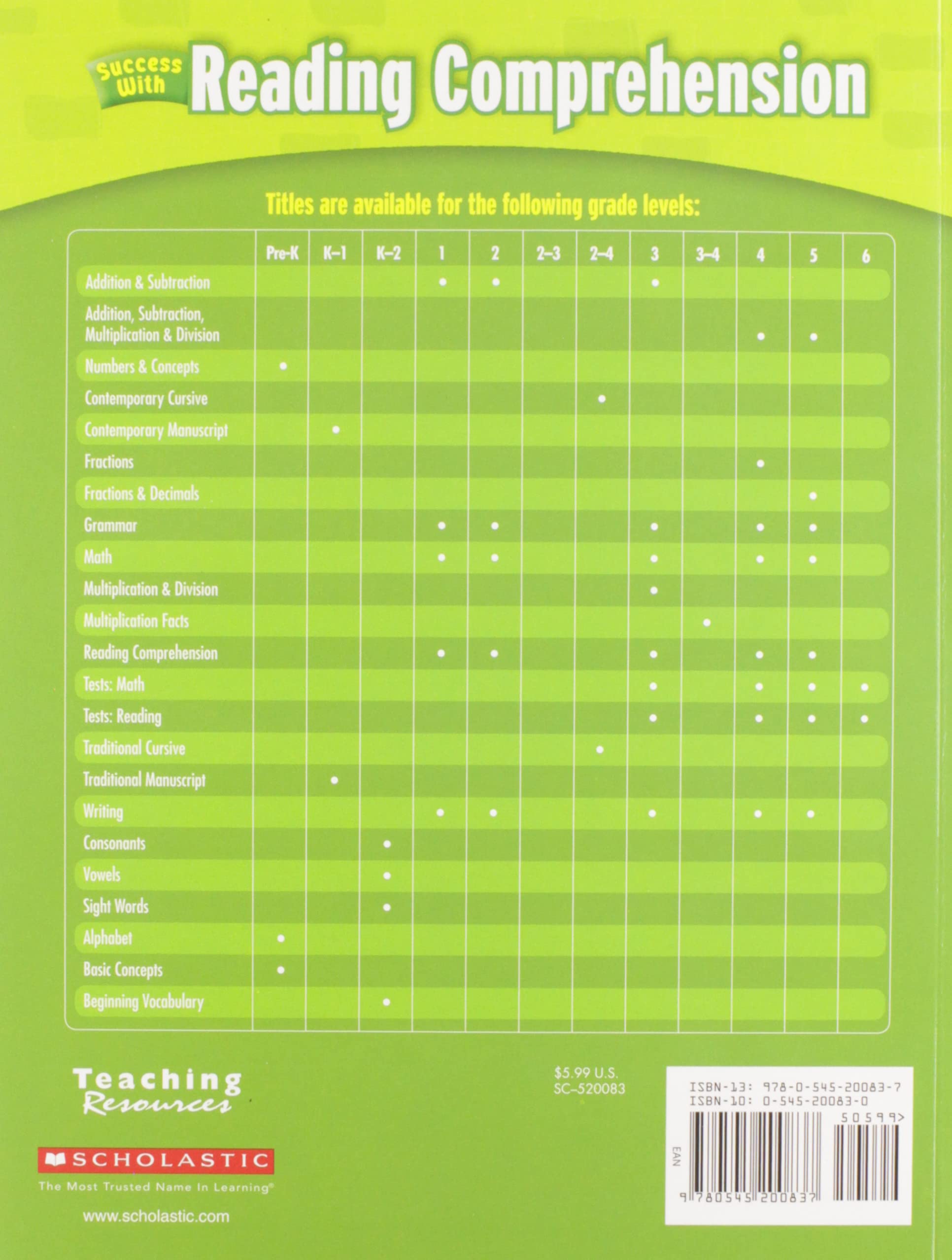 Buy Scholastic Success With Reading Comprehension Grade 2 Workbook buy-scholastic-success-with-reading-comprehension-grade-2-workbook