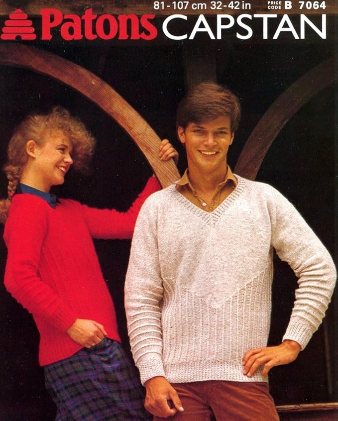 Amazon.com: Knitting Pattern Lady's Man's Capstan Aran Vertical Rib ...