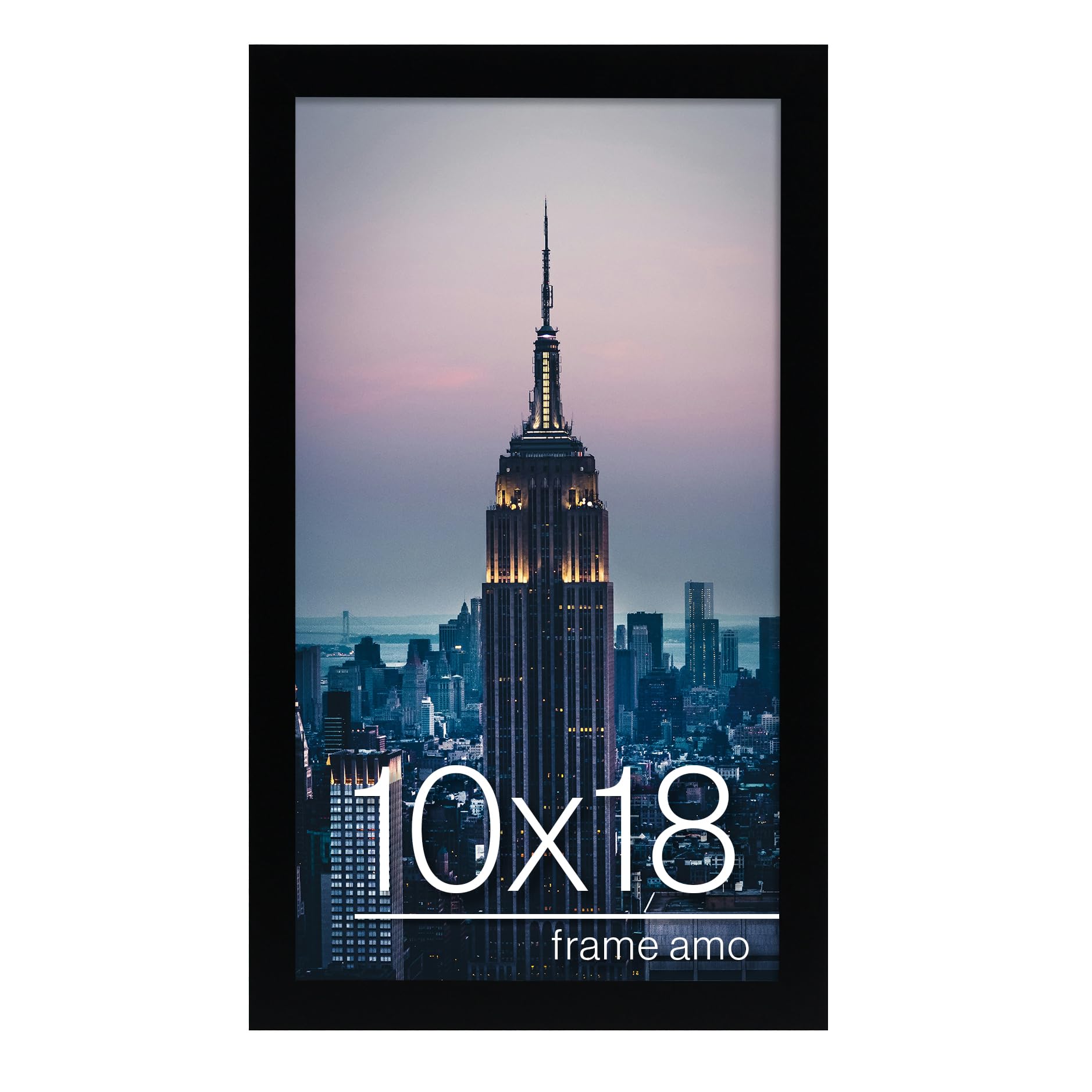 Amazon.com - Frame Amo 10x18 Black Modern Picture or Poster Frame, 1 ...