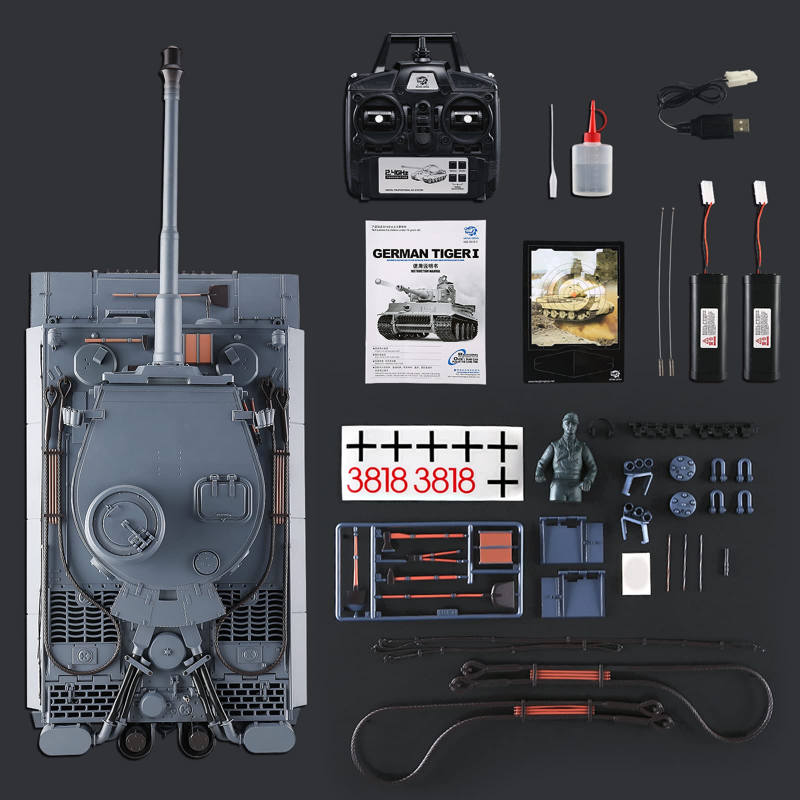 Buy Heng Long RC Tank 1:16 Scale 2.4ghz Remote Control German Tiger I ...