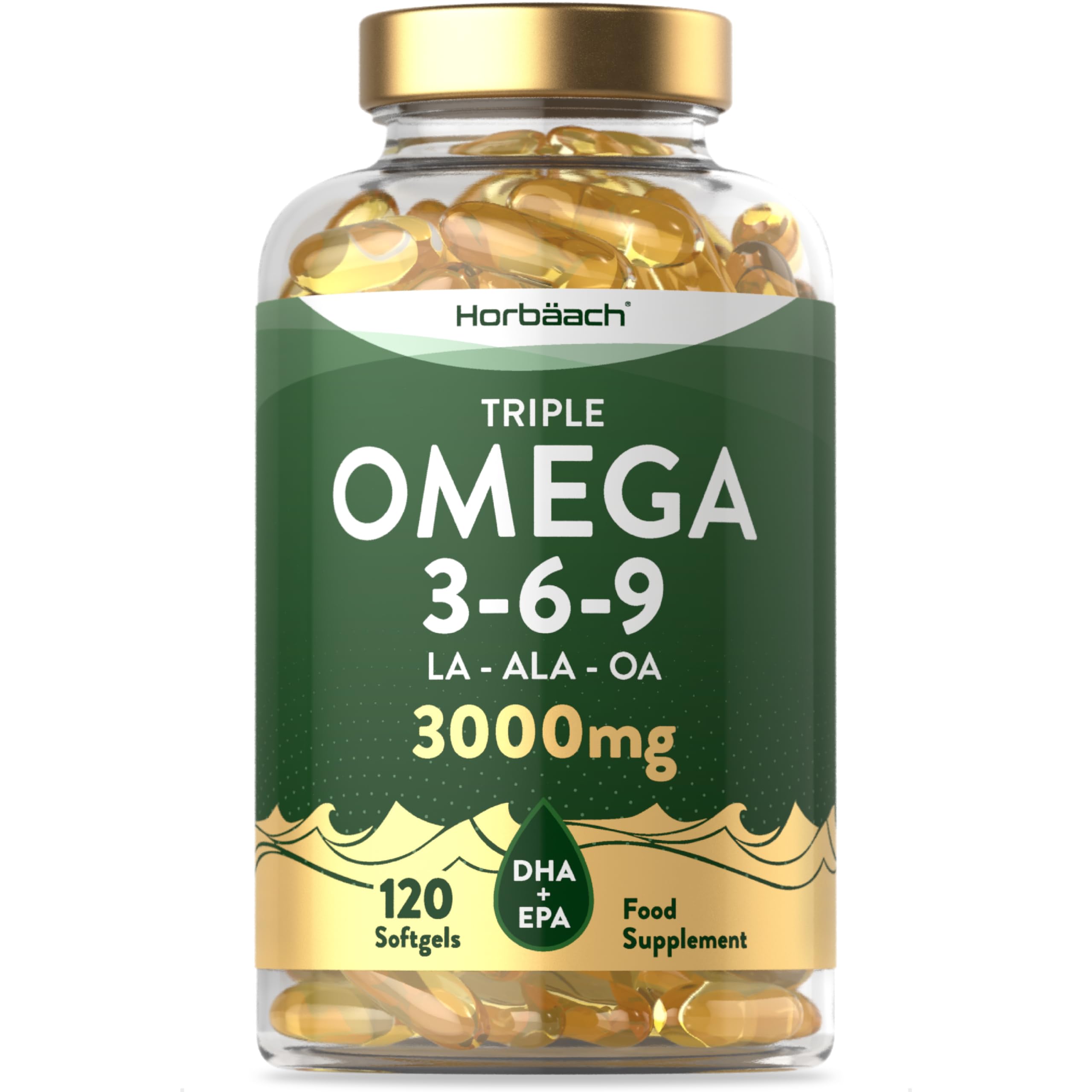 Triple Omega 3 6 9 Capsules 3000mg ALA, LA & OA | 120 Count | High ...