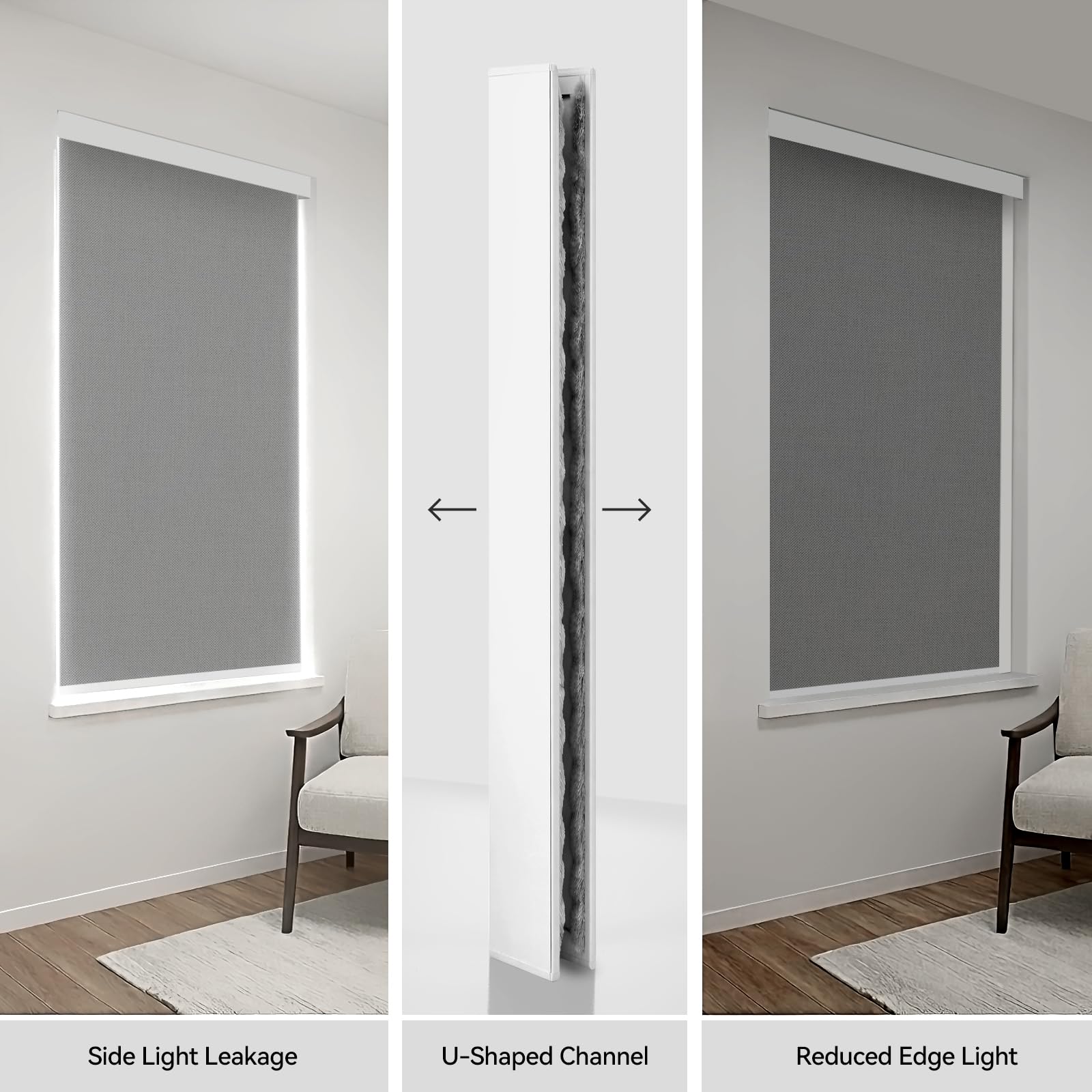 Snapklik.com : ZSTARR U Channel Aluminium Alloy Light Blocking Strips ...