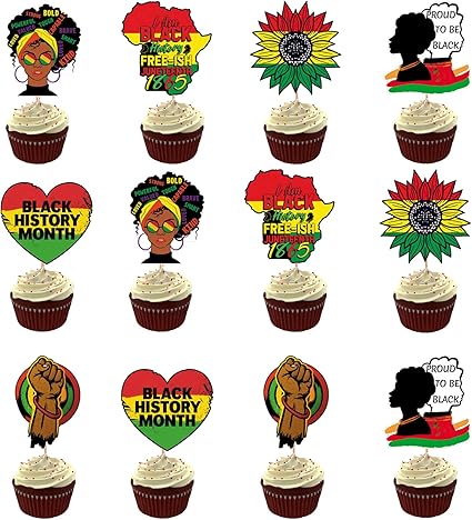 Amazon.com: 36PCS Black History Month Cupcake Toppers, Proud To Be ...