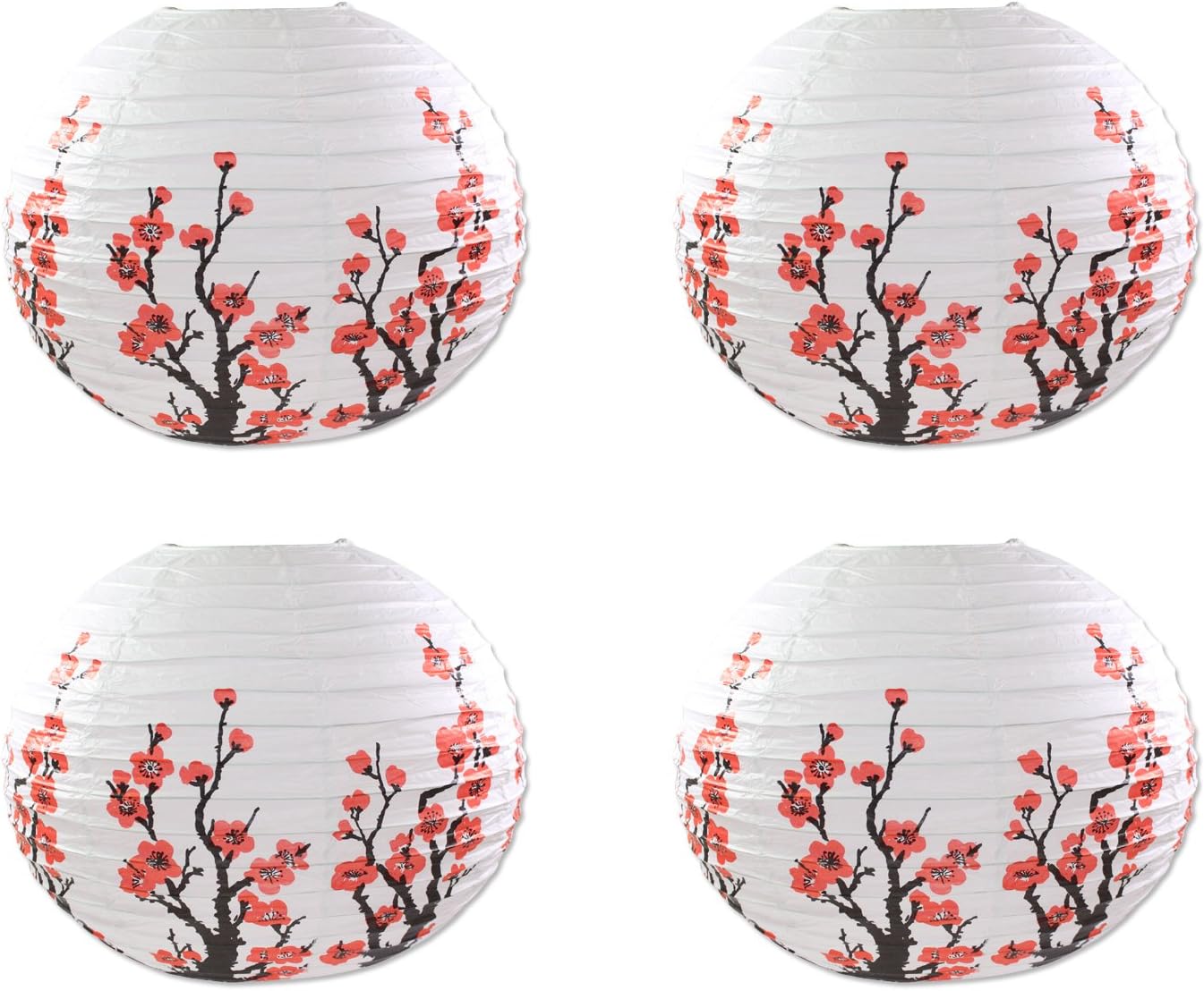 Set Of 4 16 Chinese Japanese White Cherry Blossom Sakura Paper Lantern Wedding Decor M20107 set-of-4-16-chinese-japanese-white-cherry-blossom-sakura-paper-lantern-wedding-decor-m20107