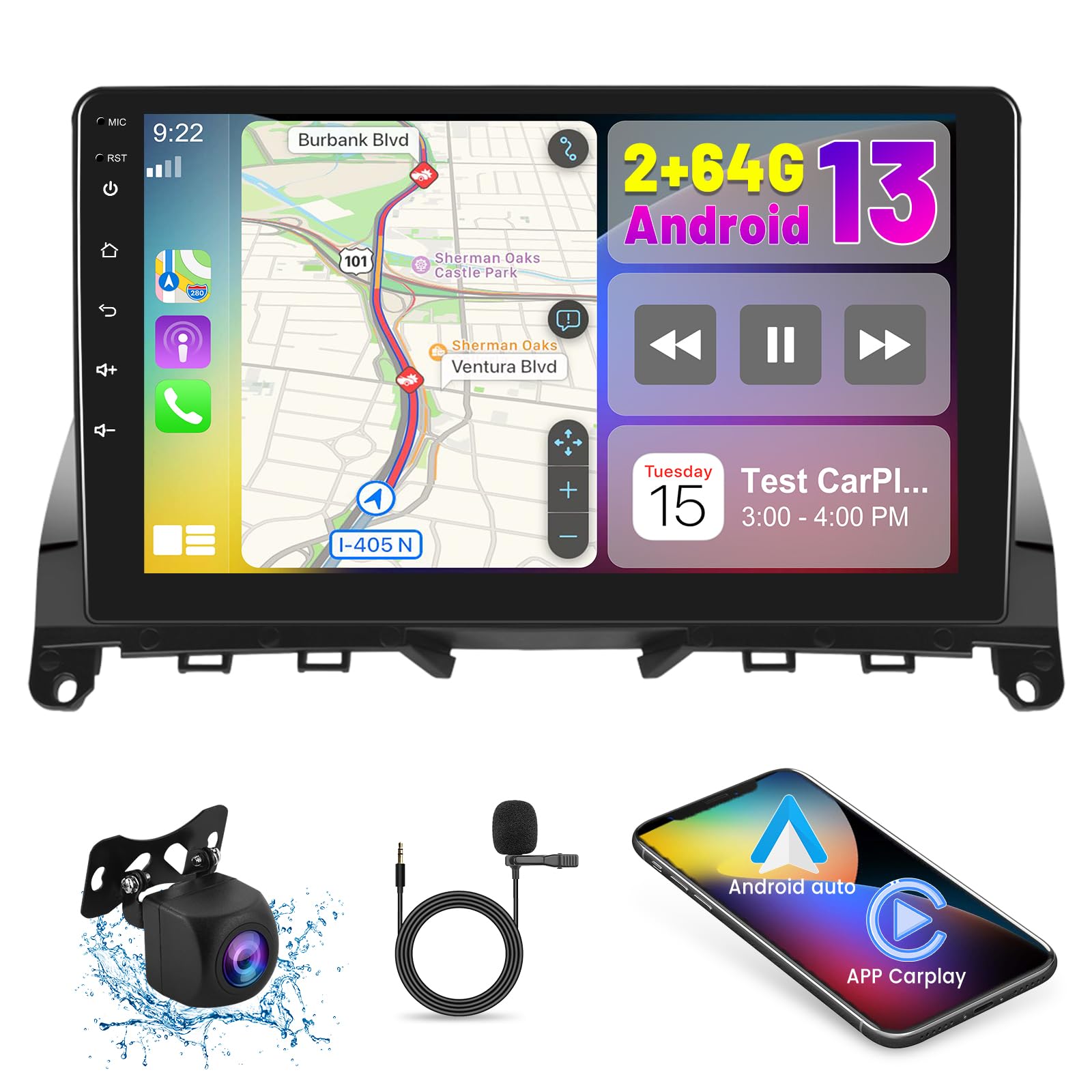 [2G+64G] Car Radio for Mercedes Benz C Class W204 S204 2006-2011, 9 ...