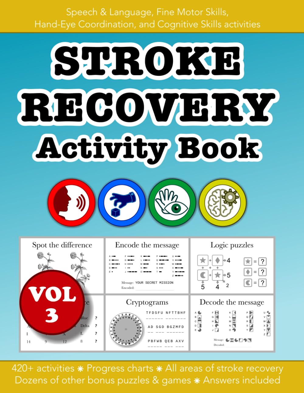Stroke Recovery Activity Book VOL 3: Speech & Language, Fine Motor ...