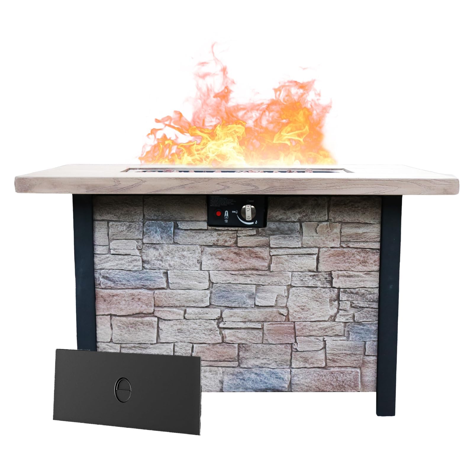 Amazon.com: Zolyndo 44" Propane Fire Pit Table, 50,000BTU Concrete Fire ...