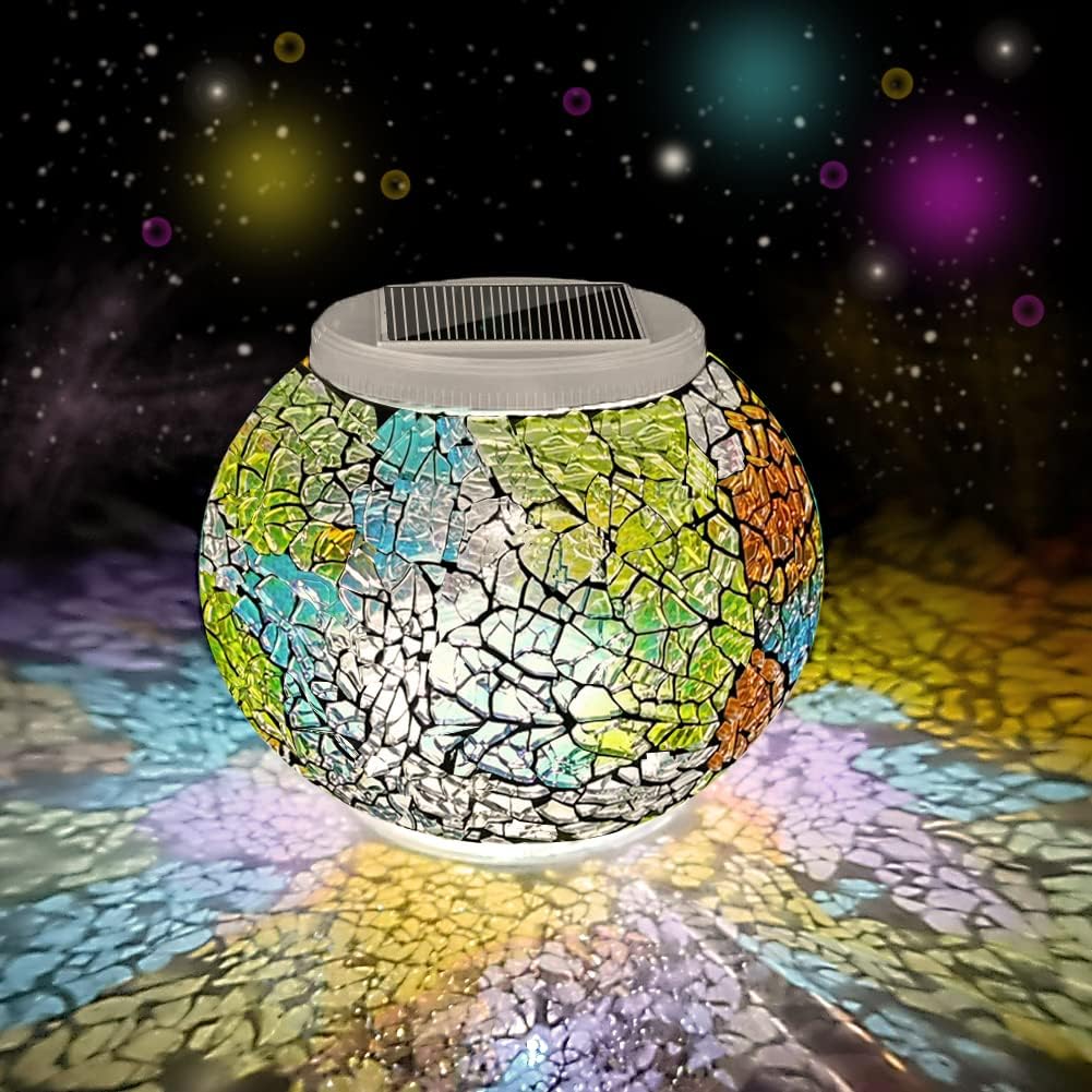 Aukora Color Changing Solar Powered Glass Ball Garden Lights, Solar ...