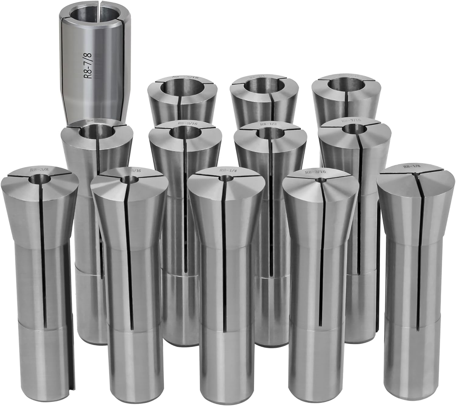 Earl Diamond 13 Piece 1/8"-7/8" Precision R8 Collets Set Mill Chuck ...