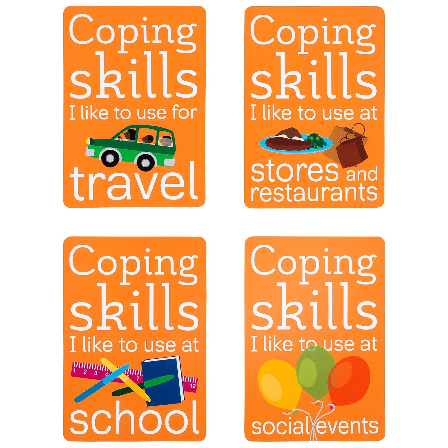 Snapklik.com : Coping Skills For Kids Coping Cue Cards Processing Deck