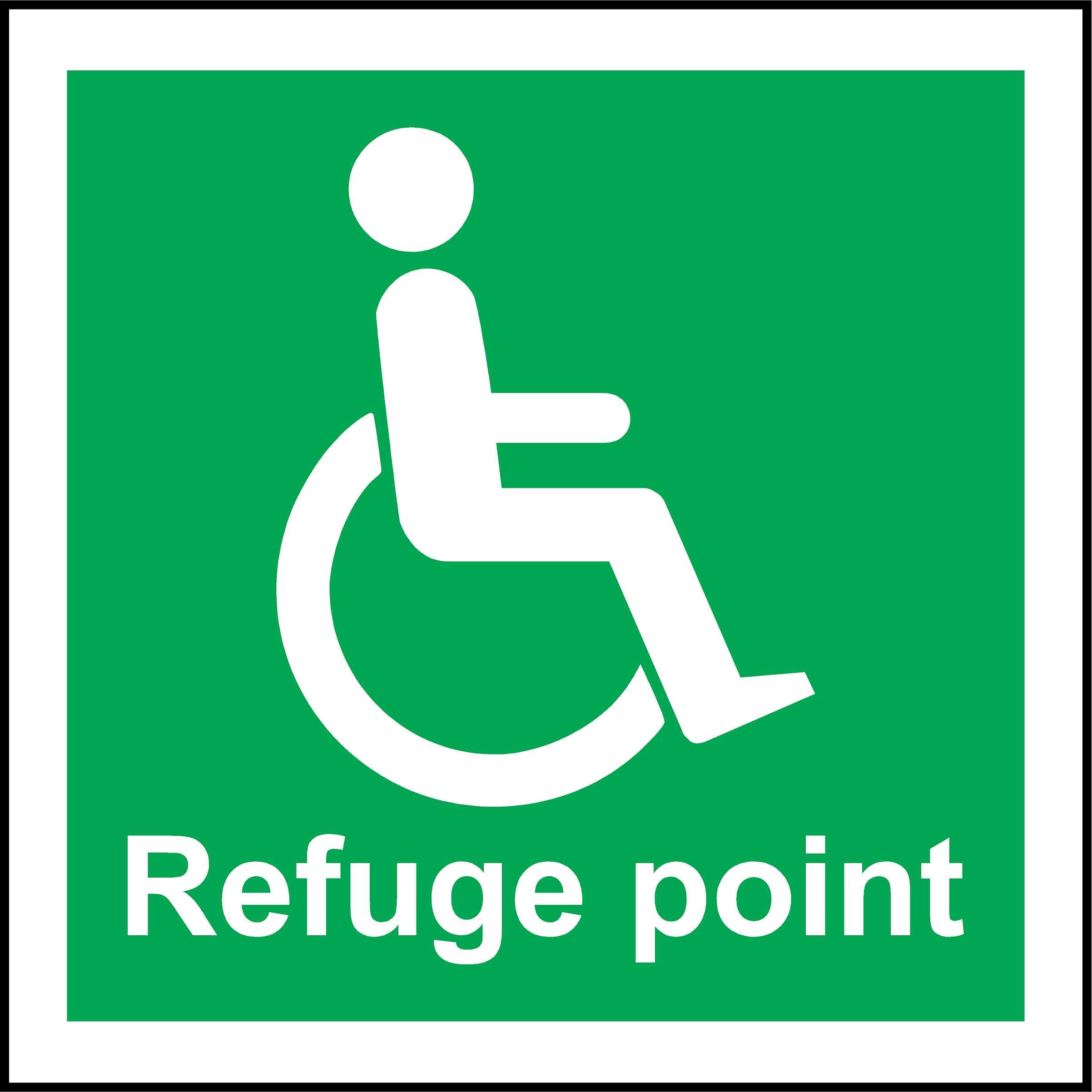 Refuge Point Symbol Safety Sign - Self Adhesive Sticker 200mm x 200mm ...