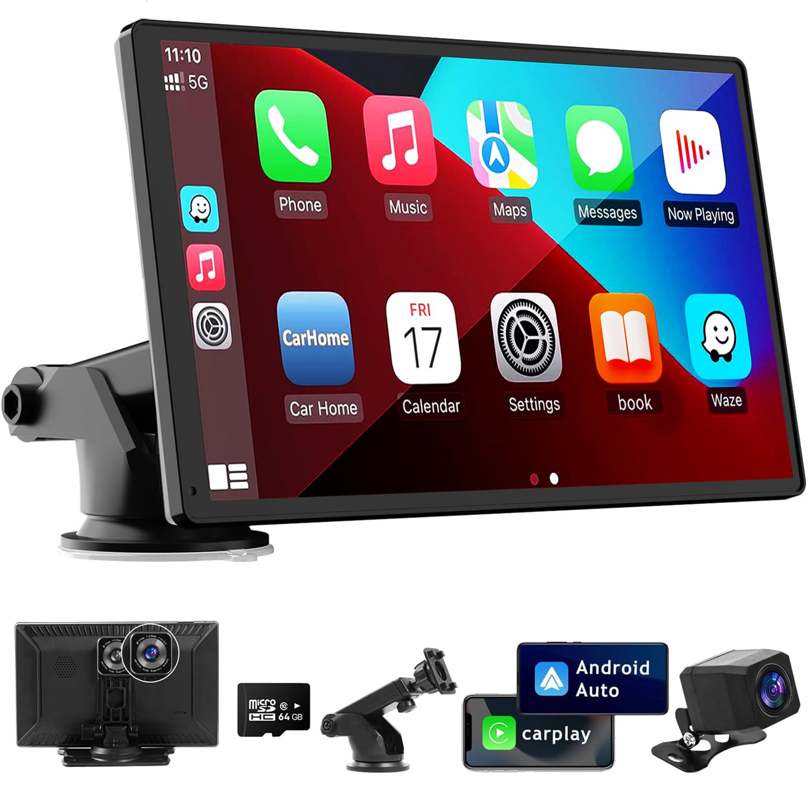 Amazon.com: 9 Inches Wireless Apple Carplay Touch Screen for car with ...