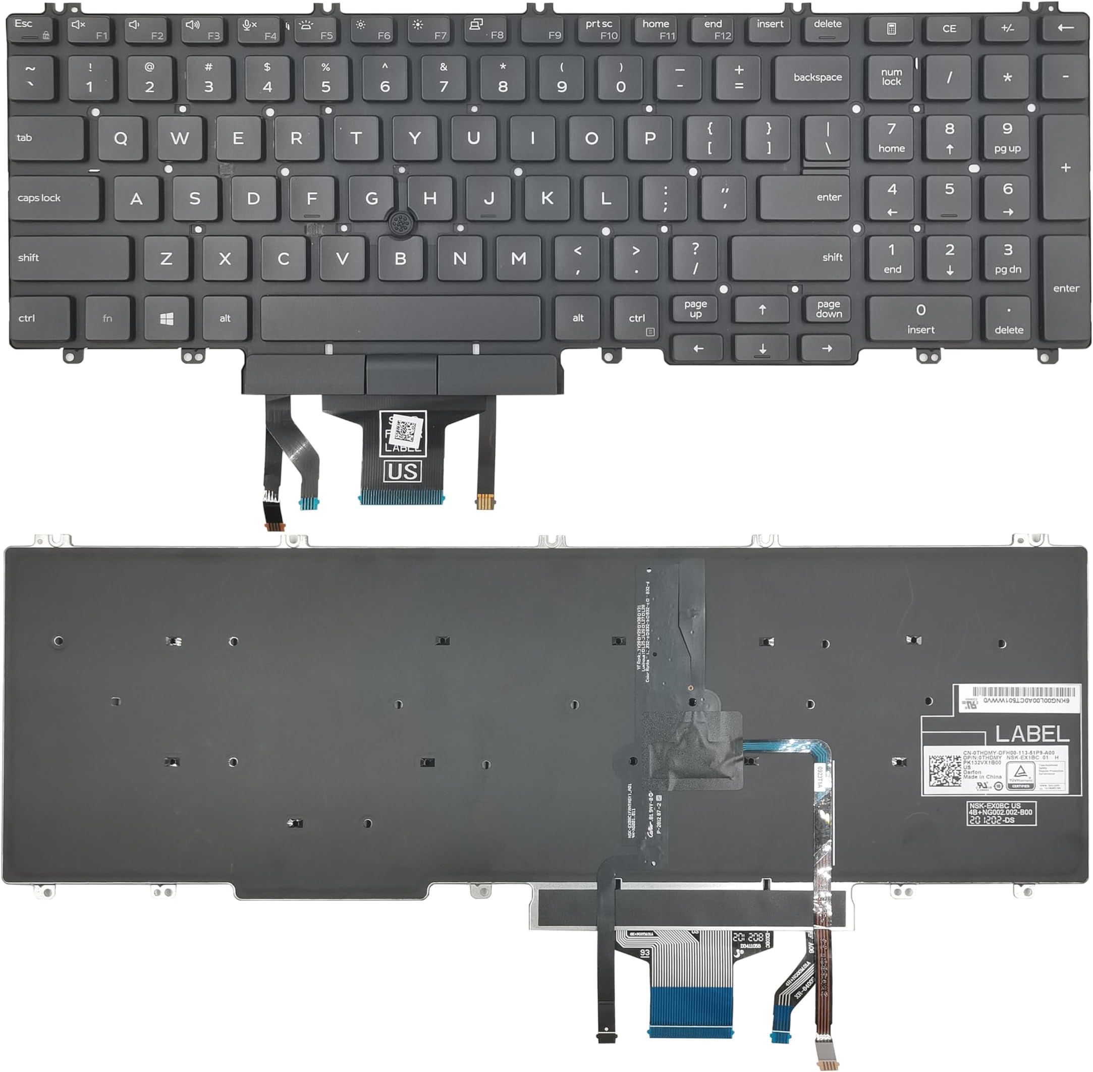 Amazon.com: USA US Layout New Laptop Keyboard for DELL Latitude 5520 5521 Precision 3560 3561 ...