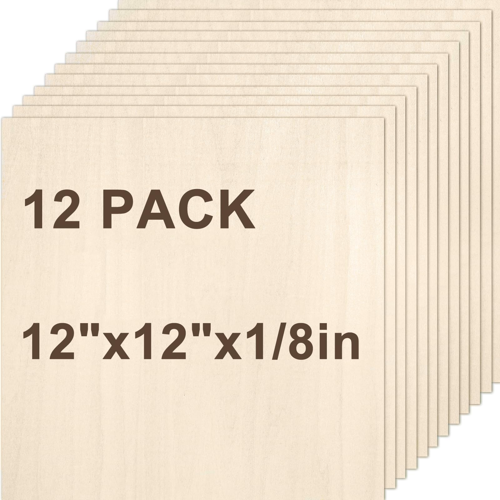 Amazon.com: 12 Pack Basswood Sheets 12 x 12 x 1/8 inch, 3mm Basswood ...