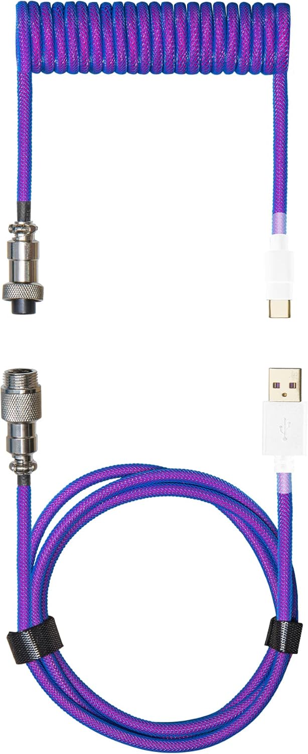 Cooler Master Coiled Keyboard Blue-Purple Cable with Detachable Metal ...