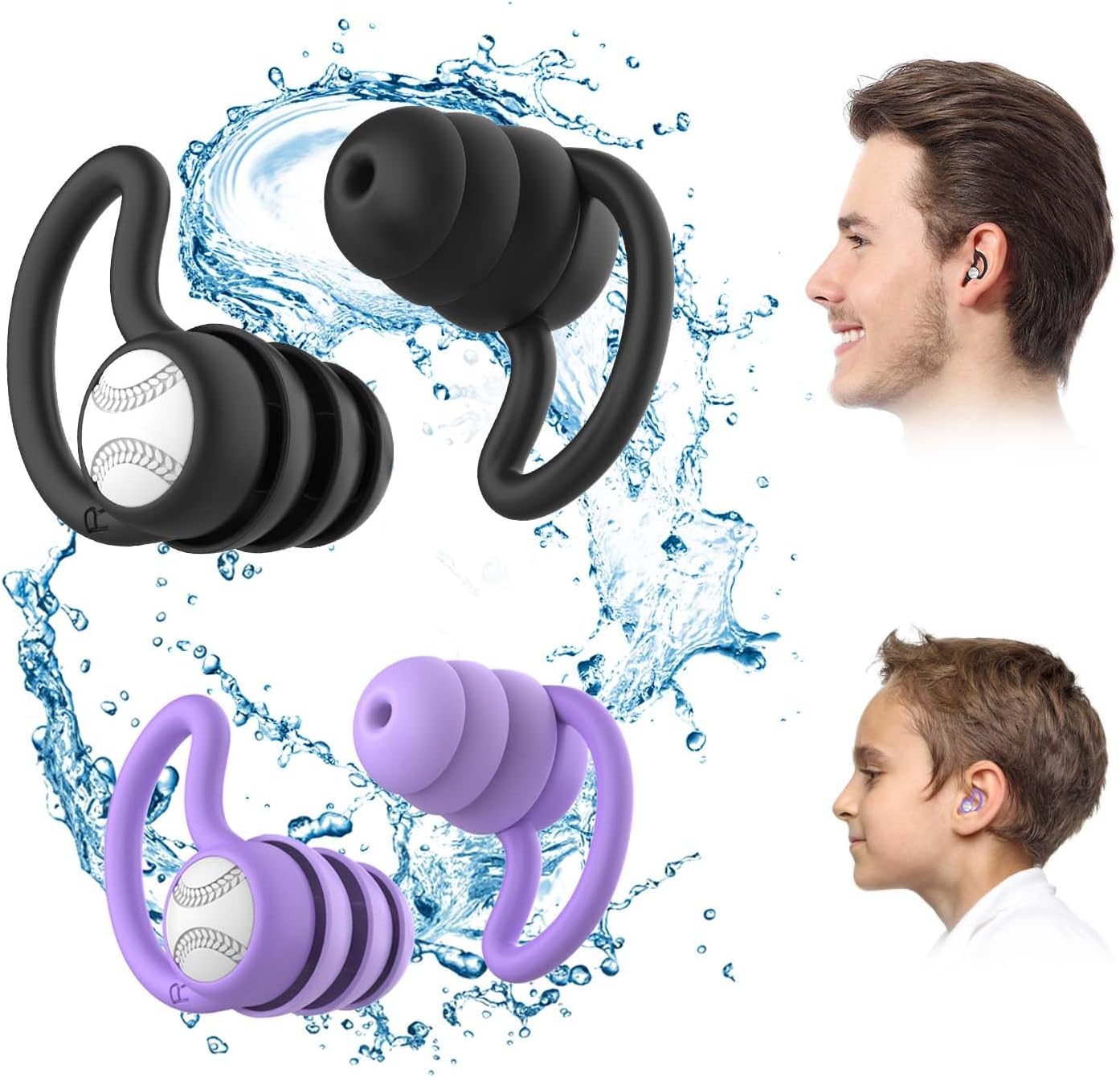 Amazon.com: Swimming Ear Plugs Waterproof Earplugs - 3 Pairs Silicone ...
