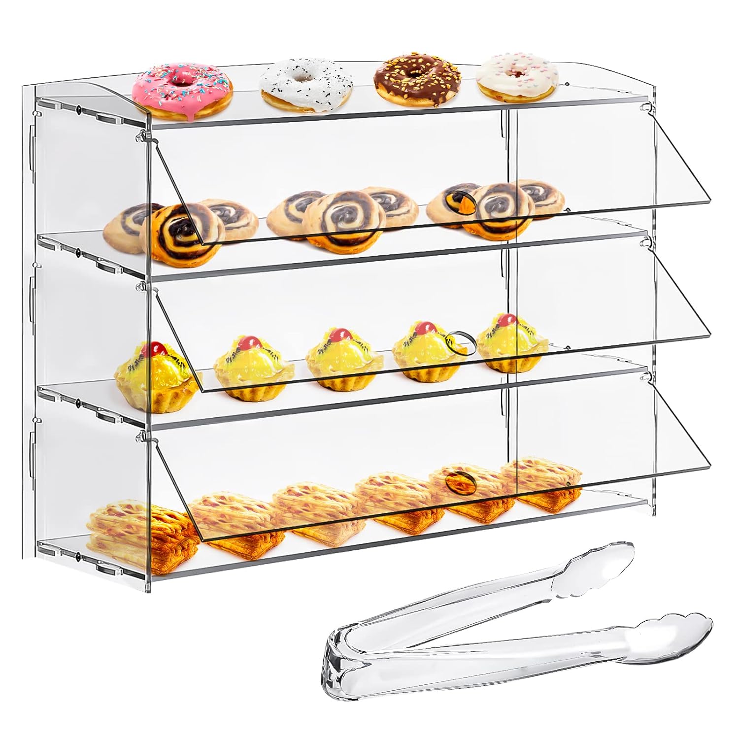 Amazon.com: 3 Tray Pastry Display Case Acrylic Bakery Display Cabinet ...