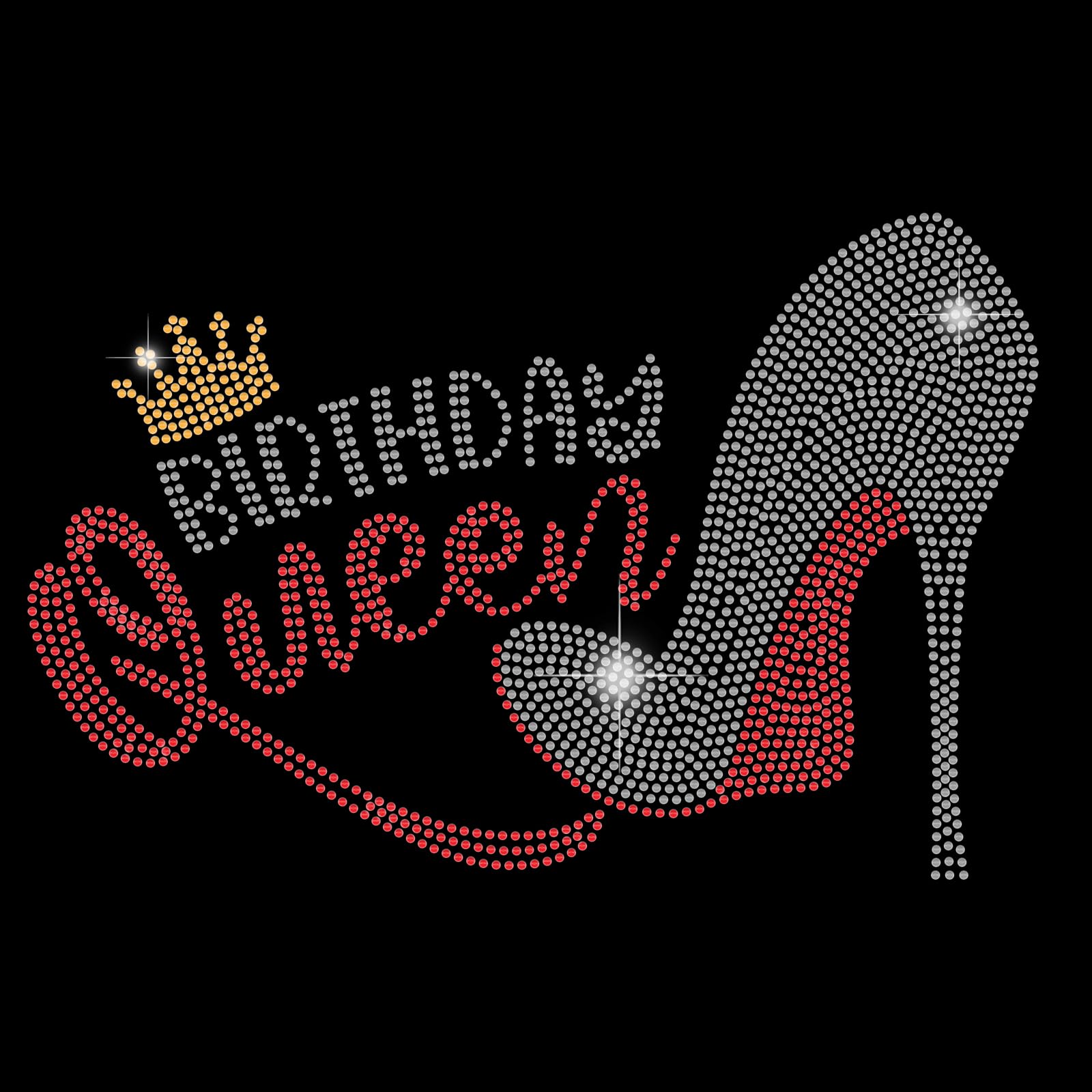 Amazon.com: SUPERDANT Birthday Queen Iron on Rhinestones Heat Transfer ...