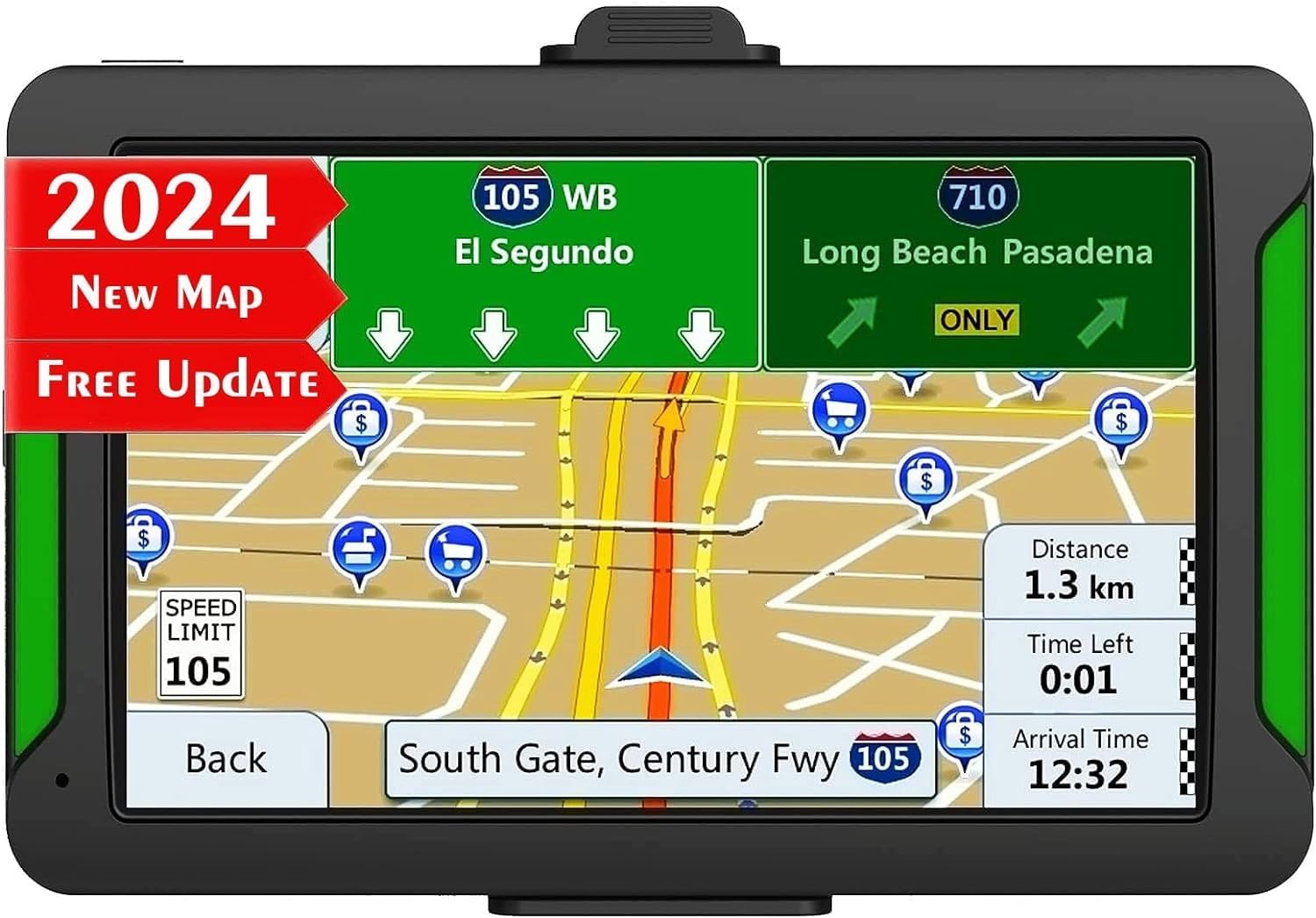 Amazon.com: 2024 Newest Car GPS Navigator 7-inch Touch Screen Real ...