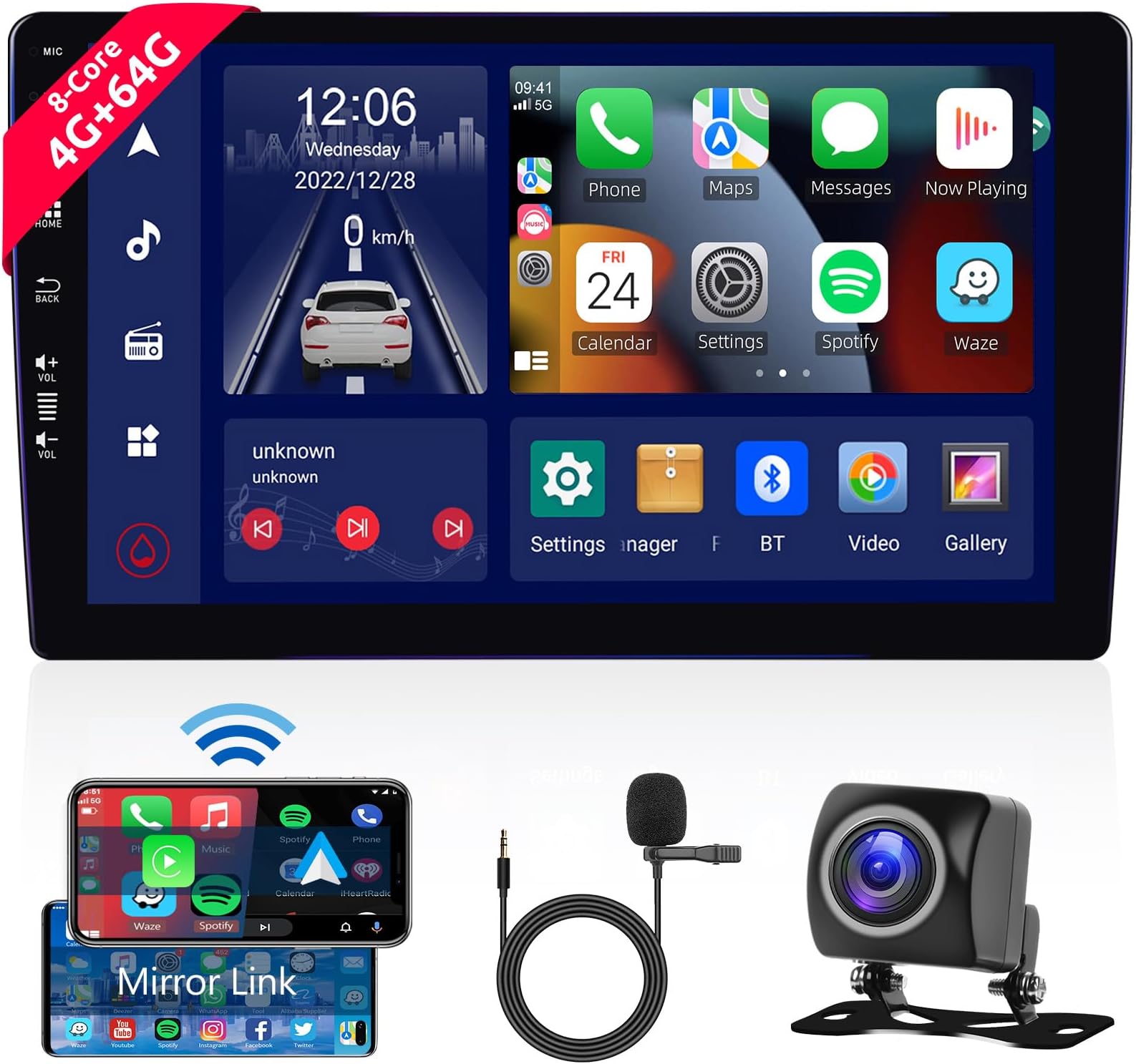 Autoradio 2 Din Android con Schermo - ATOTOEXCEL 8Core fully Laminato ...