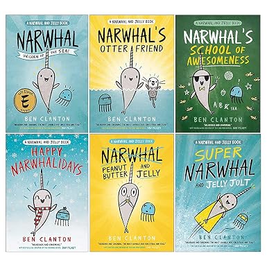 Narwhal and Jelly Series 6 Books Collection Set By Ben Clanton (Otter ...