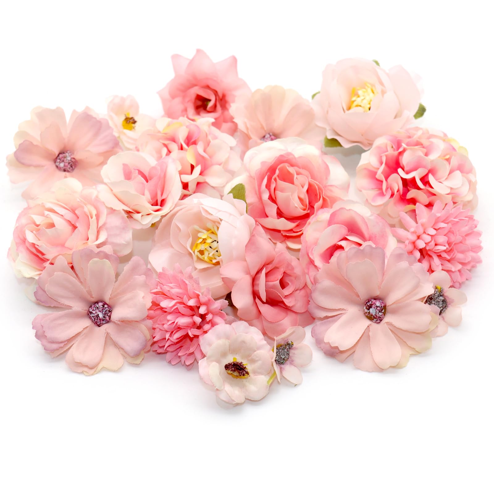 Mini Artificial Flower Heads 20 Pcs Small Fake Faux Flower Heads Craft ...