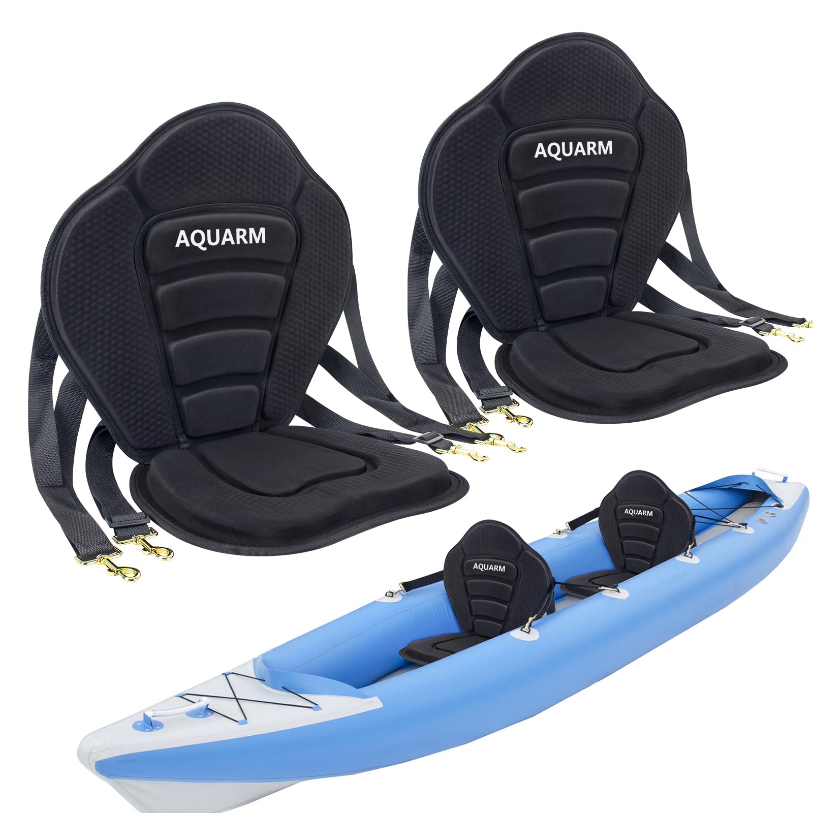 Snapklik.com : AQUARM 2 Pack Kayak Seat Deluxe Padded Canoe Seat ...