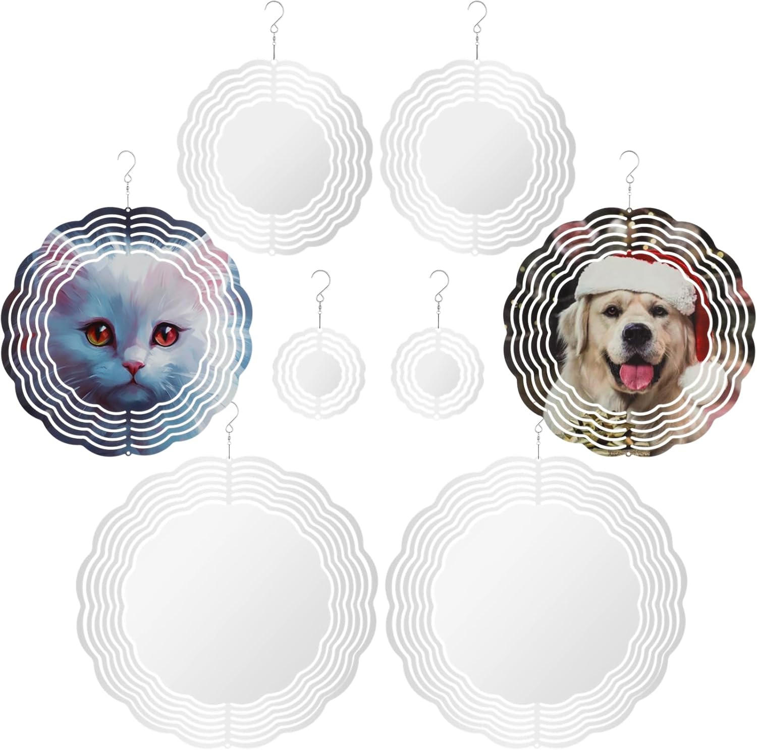 Amazon.com: 8 Pcs Sublimation Wind Spinner Blanks, 10in 8in 6in 3in ...