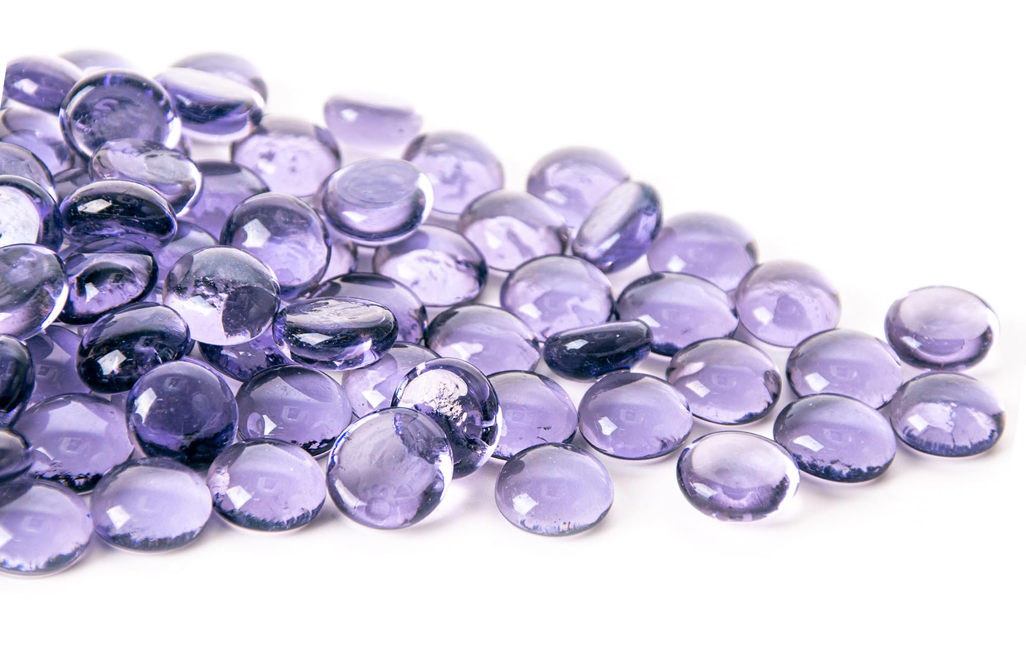 Meschett 50PCS Mini Glass Gems,Purple Mancala Stones Flat Bottom Marble ...