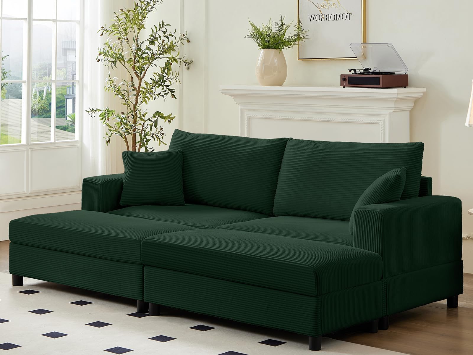 Amazon.com: Mjkone Chaise Lounge Indoor, 86 "W Oversized Double Chaise ...