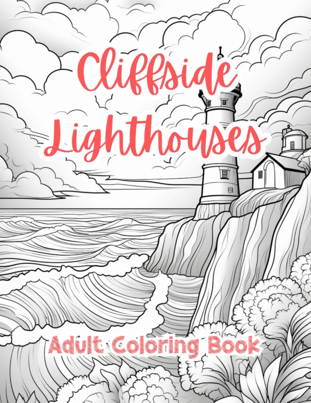 Amazon.com: Cliffside Lighthouse Coloring Pages For Adults Coloring ...