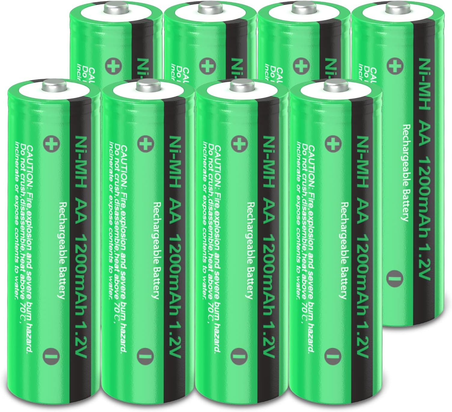 JINTION Rechargeable AA Batteries Solar Light Replacement NiMh AA ...