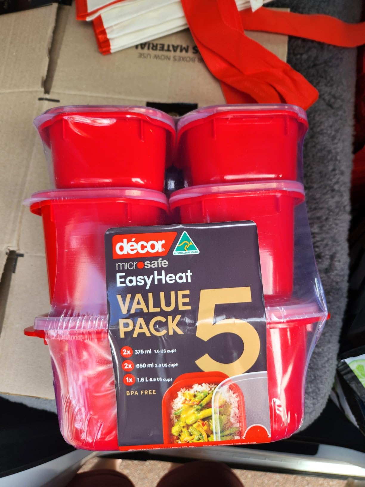 Decor Microsafe Oblong Pack of 5 Pieces, Assorted Color: Containers ...