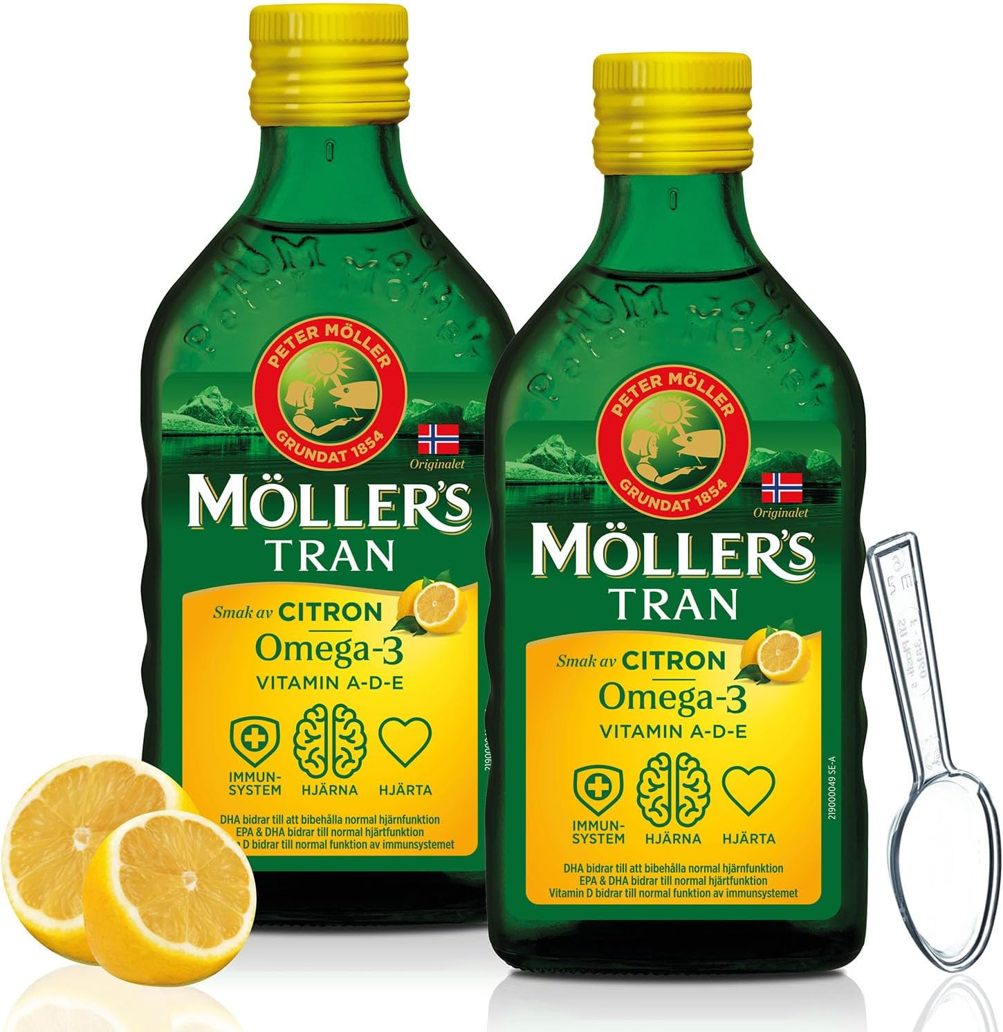 Amazon.com: MÖLLER'S Tran Cod Liver Oil 2 x 250 ml/ 8.45 fl oz | Citron ...