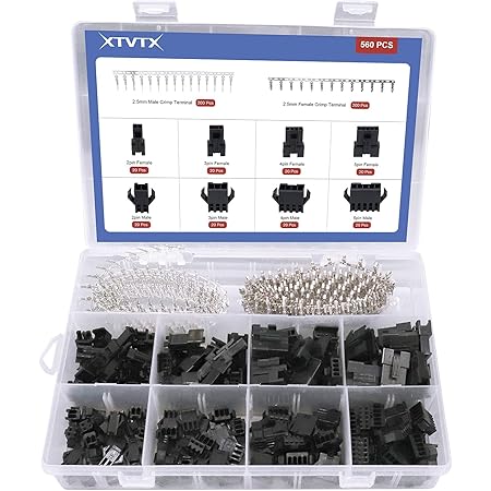 570 JST SM Kit 2 3 4 5 Pin Stecker JST Steckverbinder 2.5mm Pitch Männlich und Weiblich Stecker ...