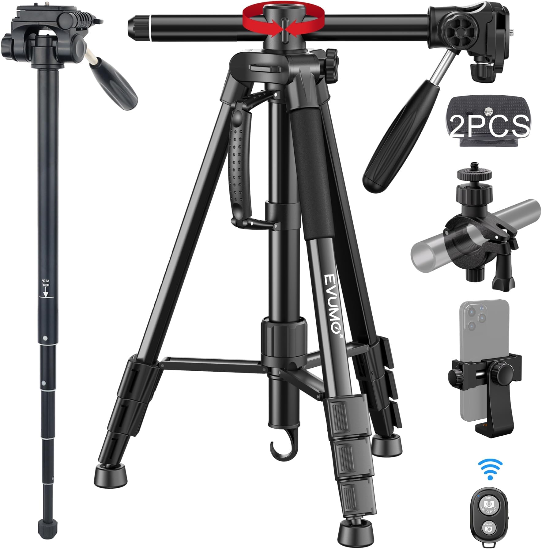 Amazon.com : K&F Concept 90 inch/230cm Ultra High Camera Tripod ...
