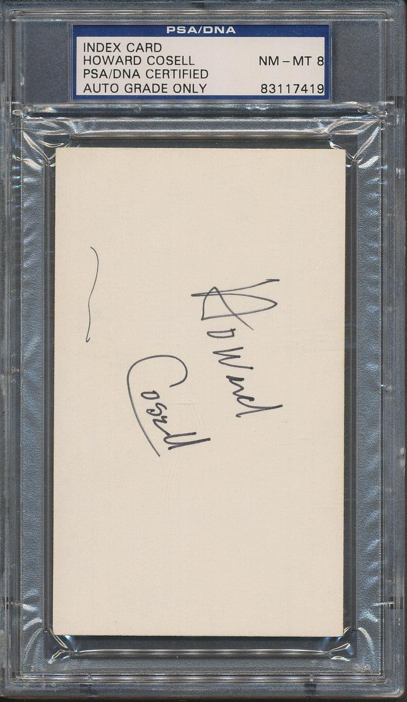 Howard Cosell Signed Index Card Certified Authentic Auto Autograph ...