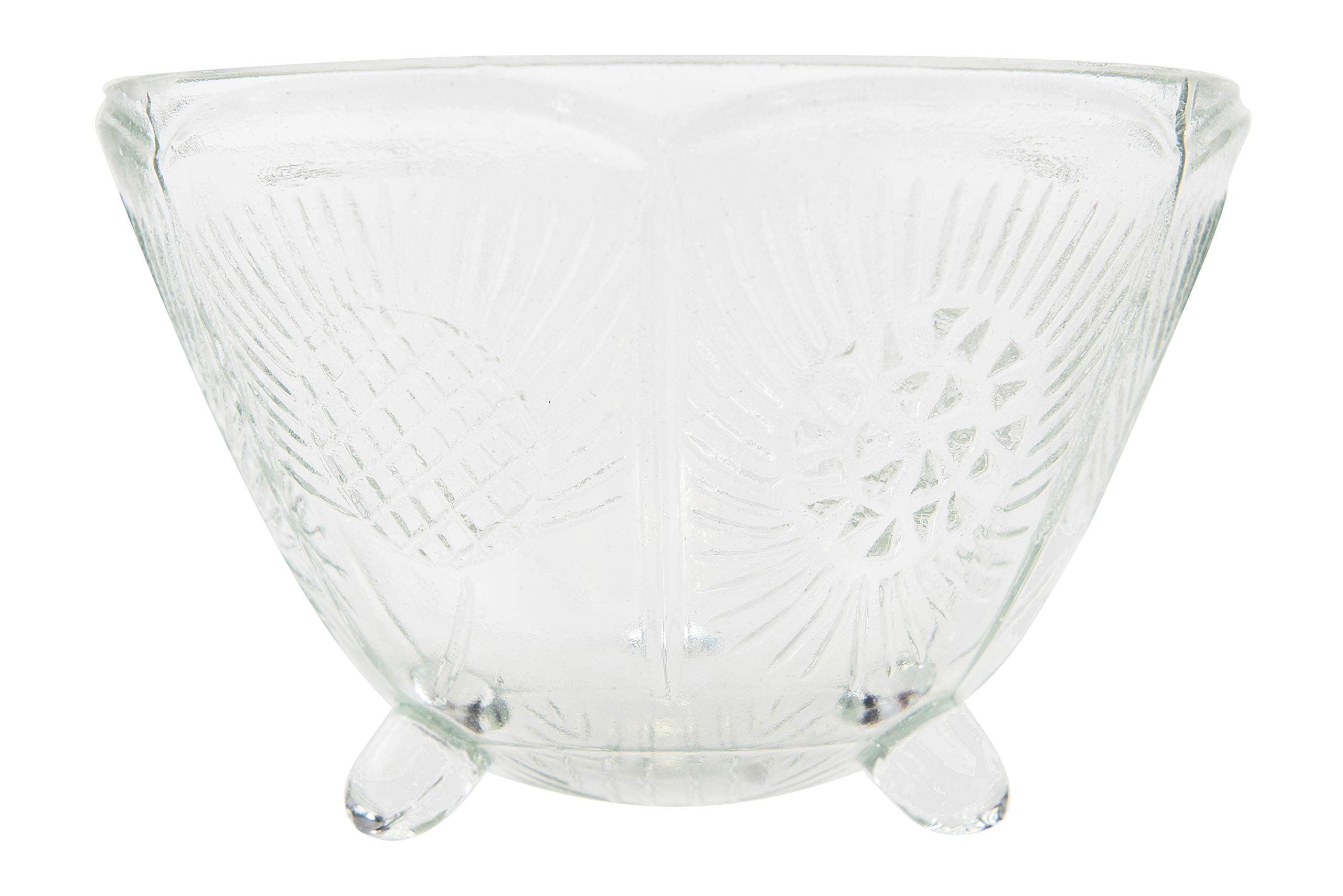 Amazon.com: Creative Co-Op Hand Pressed Clear Glass Footed Bowl ...