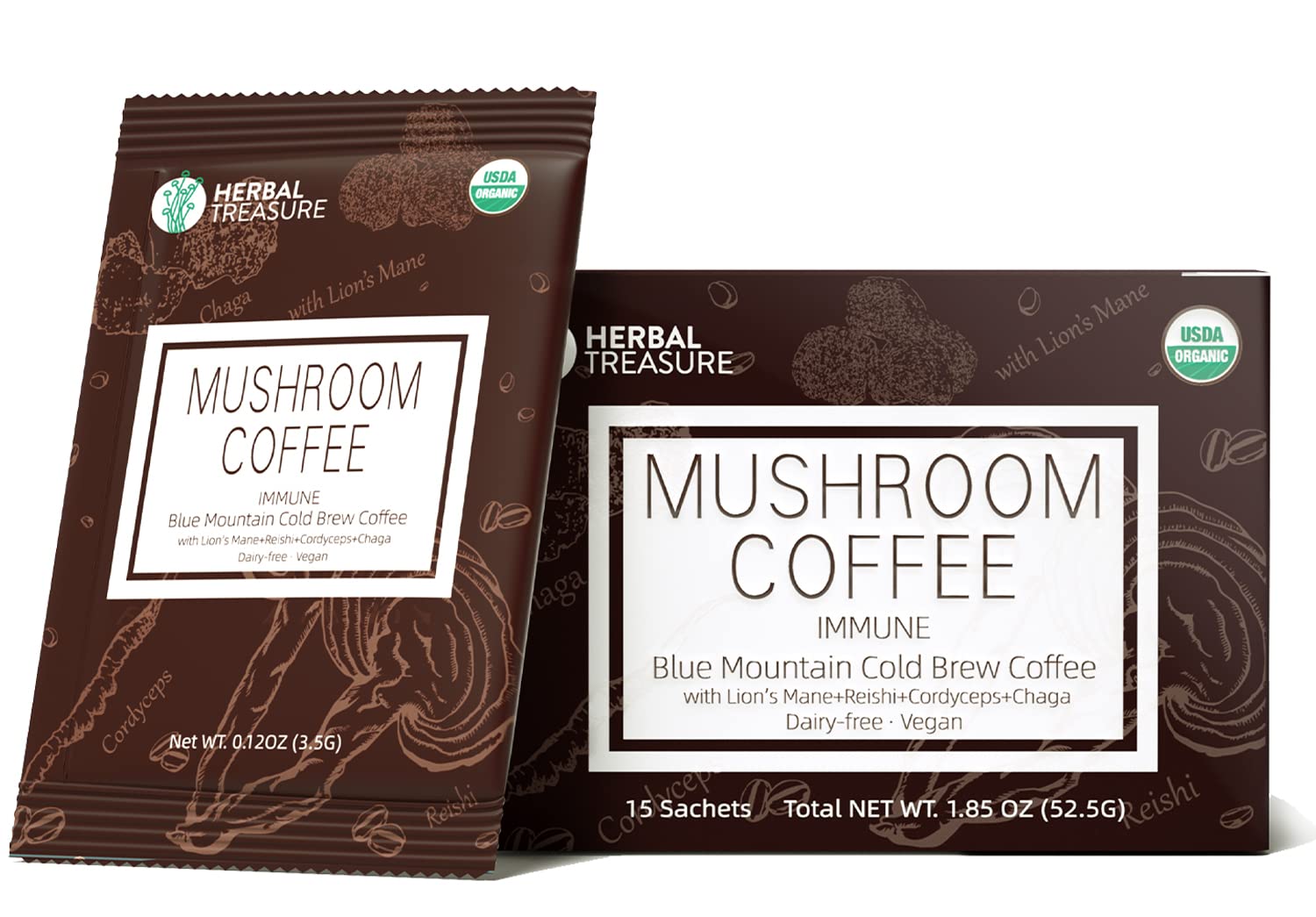 Amazon.com: WL Herbal Treasure Mushroom Coffee- Instant Coffee Packets ...